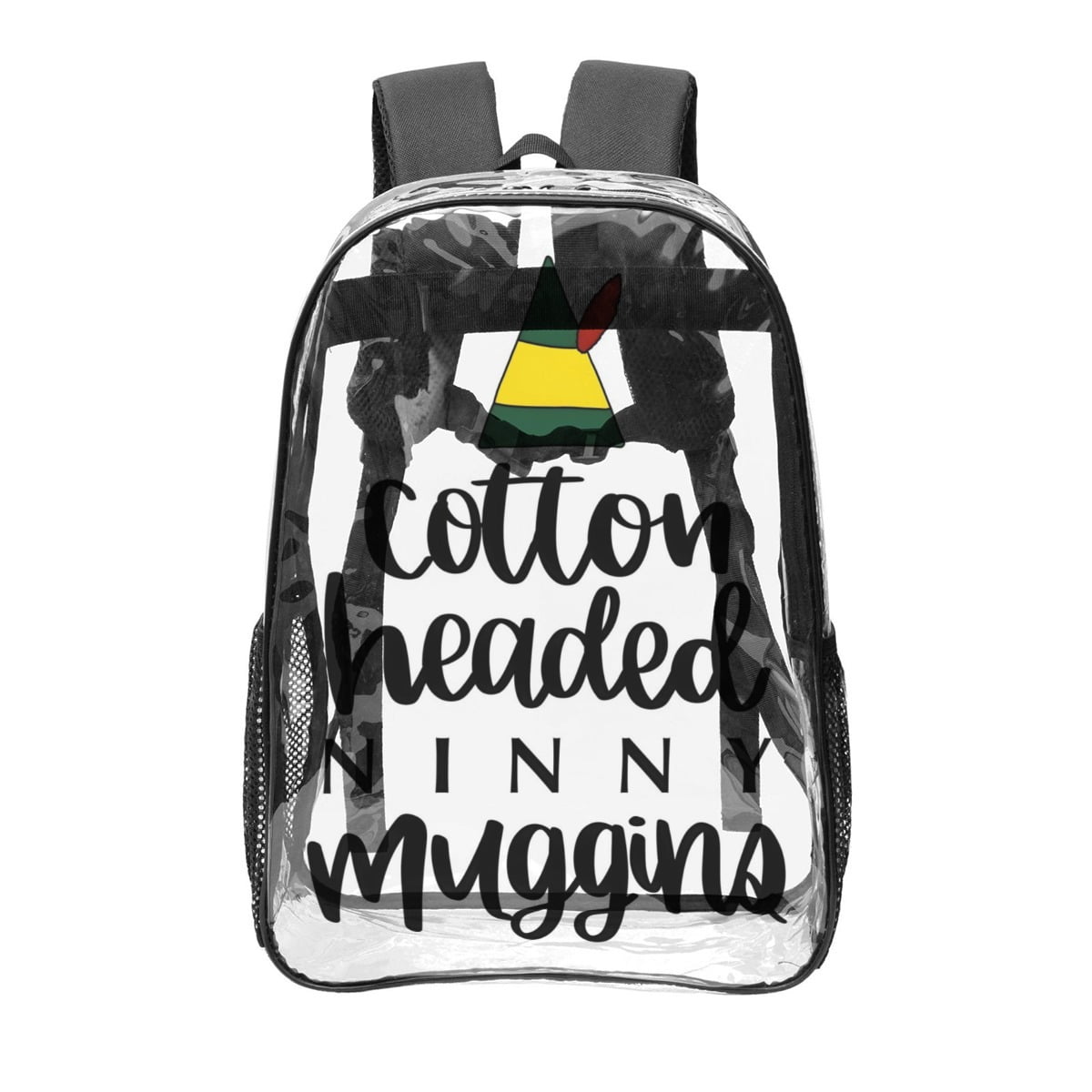 Elf Buddy's Sing Pattern Transparent Backpack Lightweight And ...