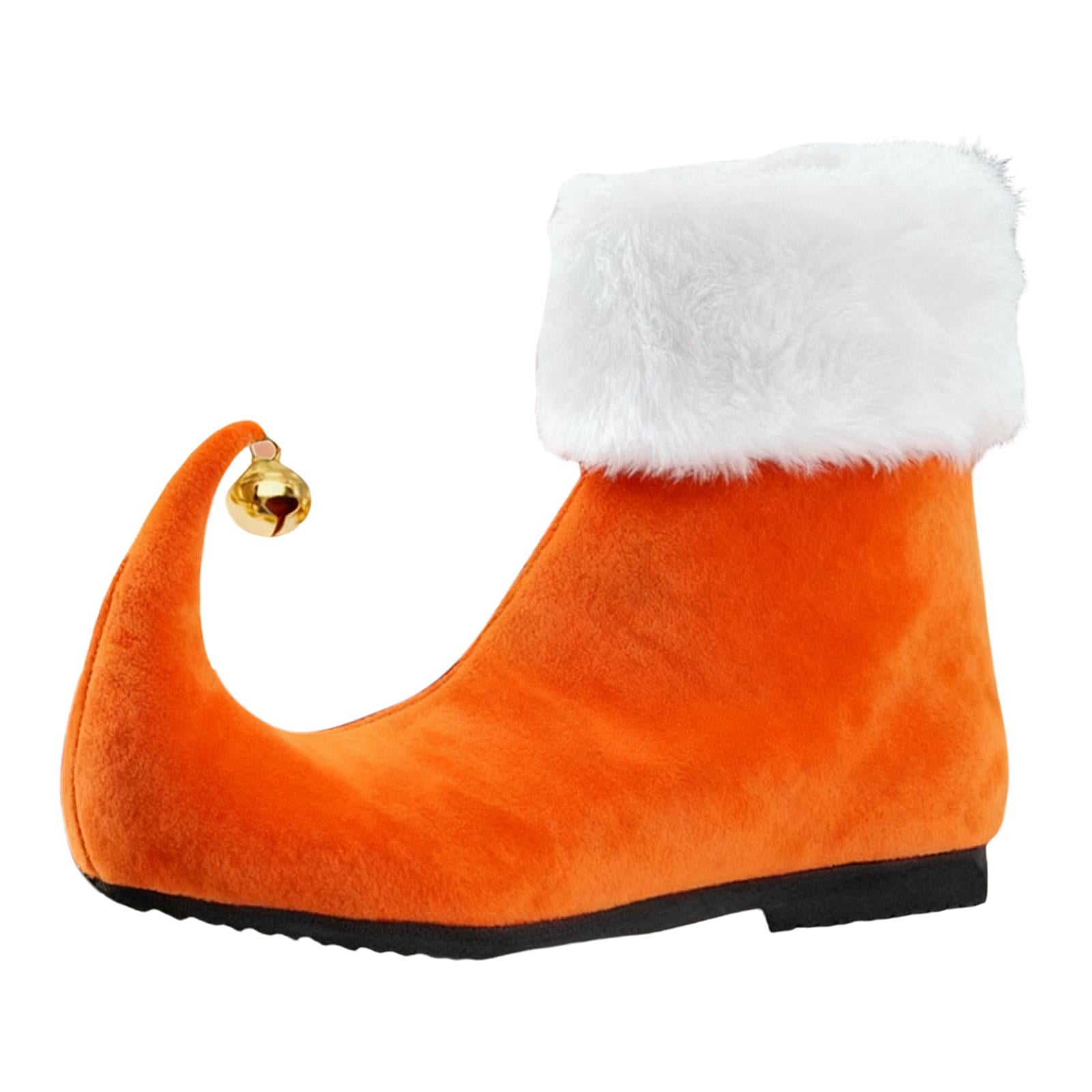 Elf Character Themed Footwear Orange Jingle Bell Shoes Comfortable Fit ...