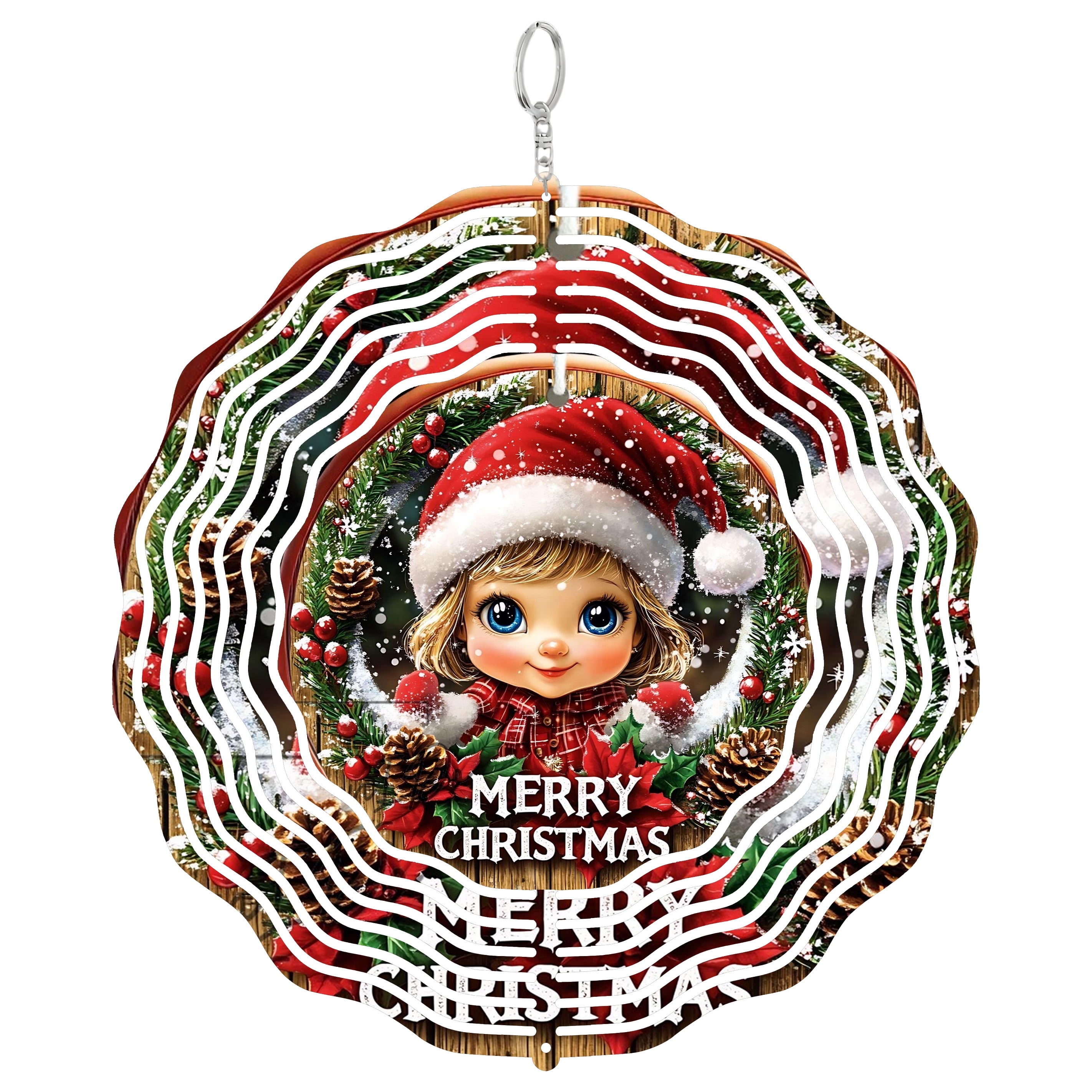 Elf Christmas 3D Wind Spinner Kinetic Winter Holiday Hanging Yard ...