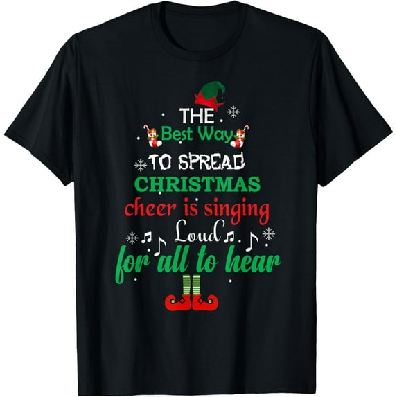 Elf Christmas Spread Cheer Tree T-Shirt T-Shirt - Walmart.com