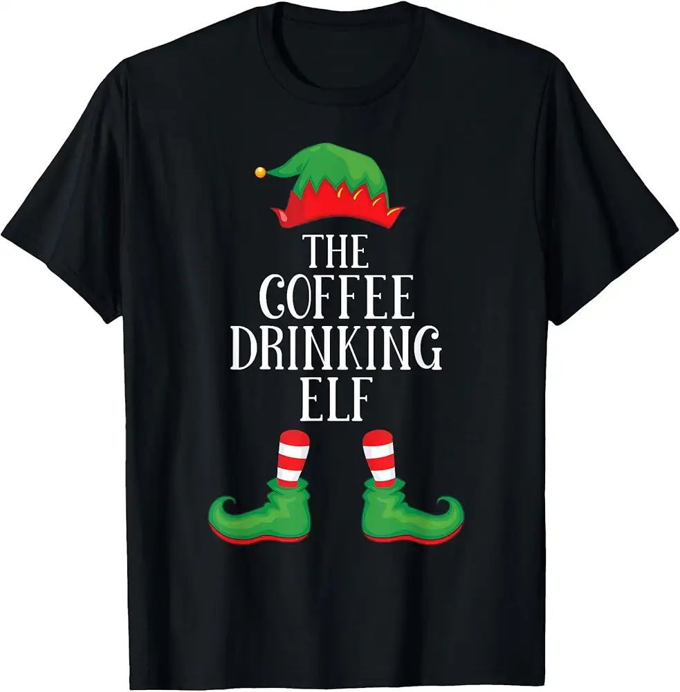 Elf Coffee Matching Christmas Festive Humor Family Group Graphic Unisex ...
