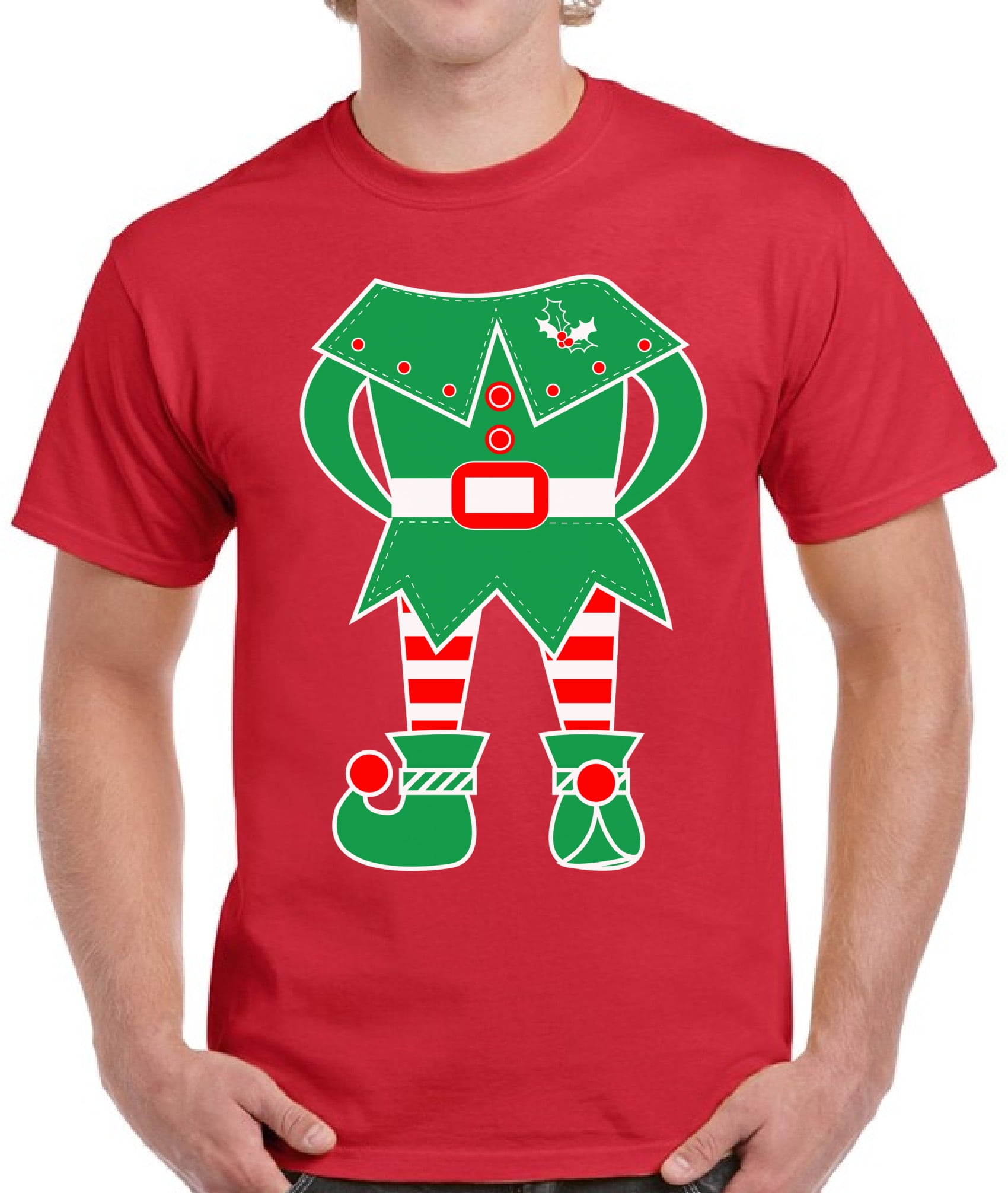 Elf Costume Christmas T Shirt for Men Merry Xmas S M L XL 2XL 3XL 4XL 5XL Xmas Graphic Tee ...