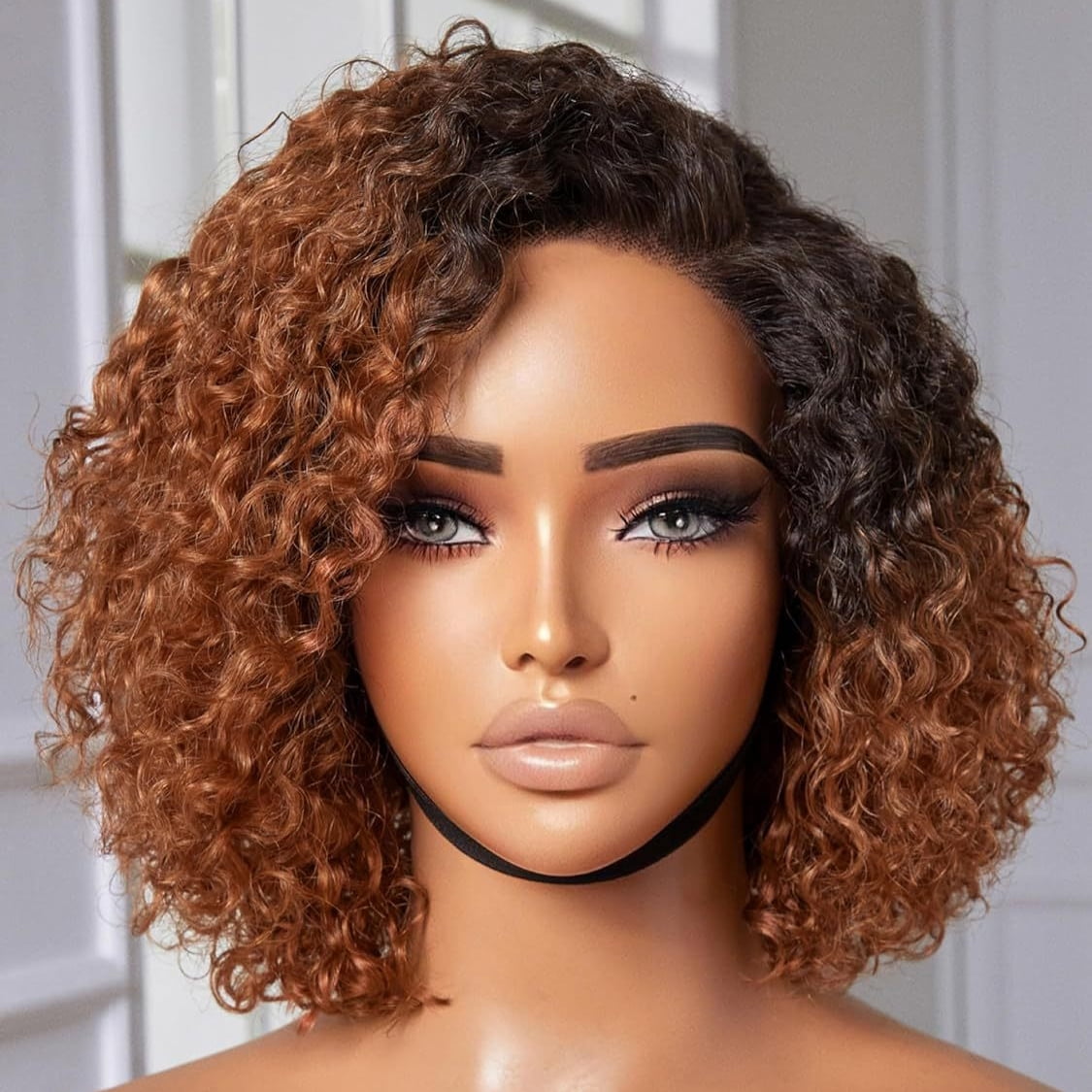 Elf Cut Wig Short Hair Wig with Bangs Mixed Color Highlights Fluffy ...