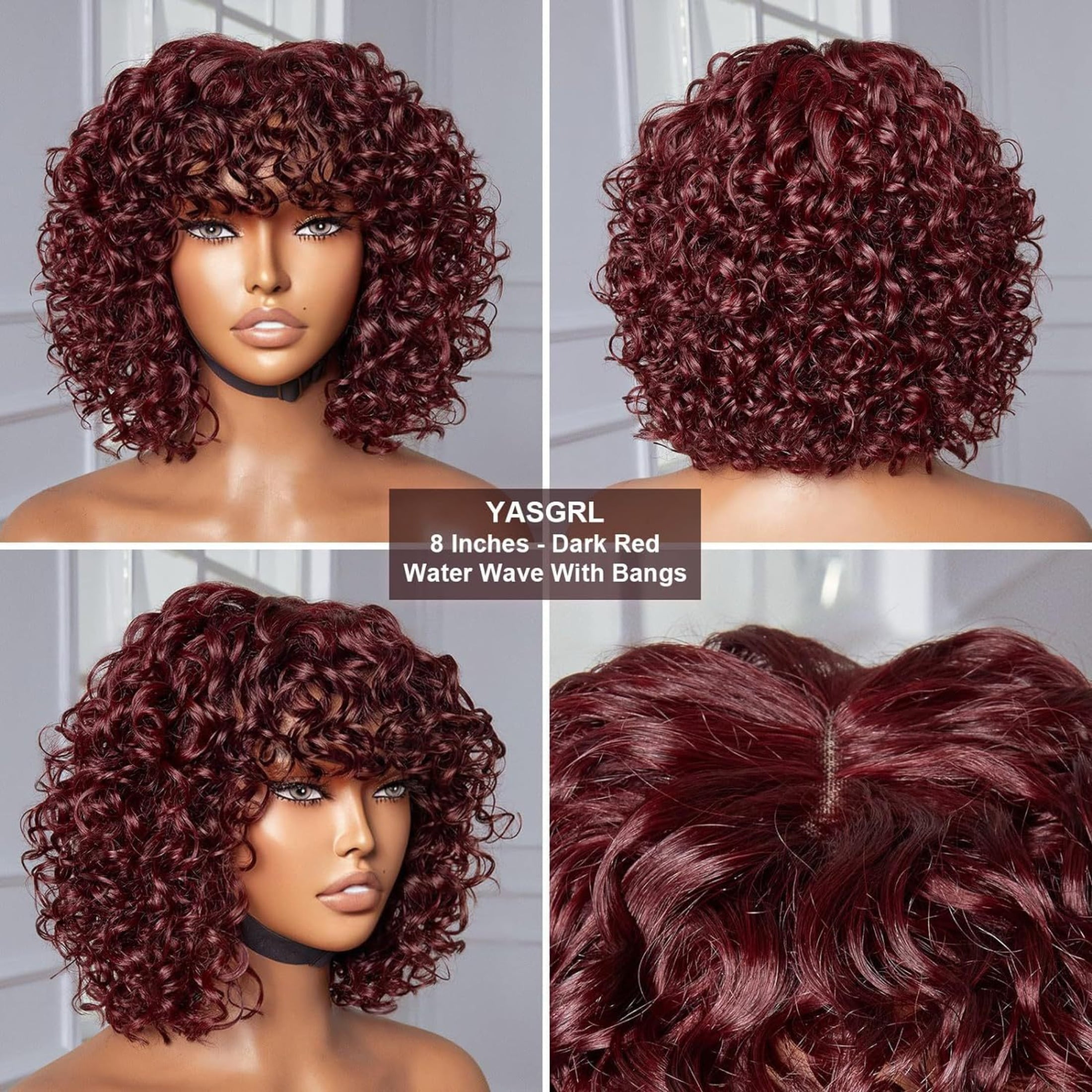 Elf Cut Wig Short Hair Wig with Bangs Mixed Color Highlights Fluffy ...