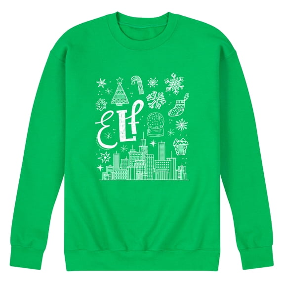 Elf - Elf Icon Doodles White - Men's Crew Fleece Sweatshirt - Walmart.com