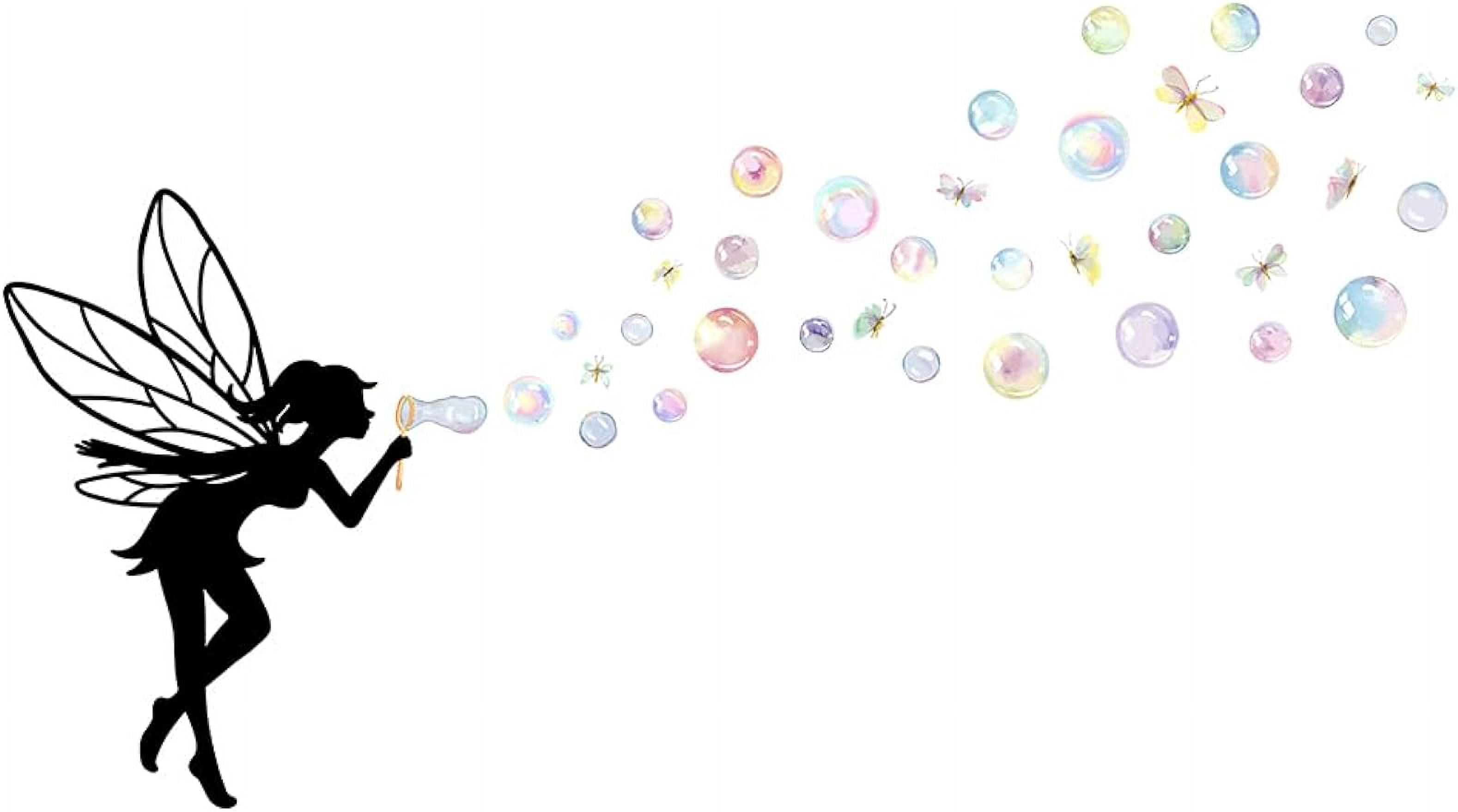 Elf Fairy Colorful Bubbles Wall Decals Color Bubble Wall Stickers Girl ...