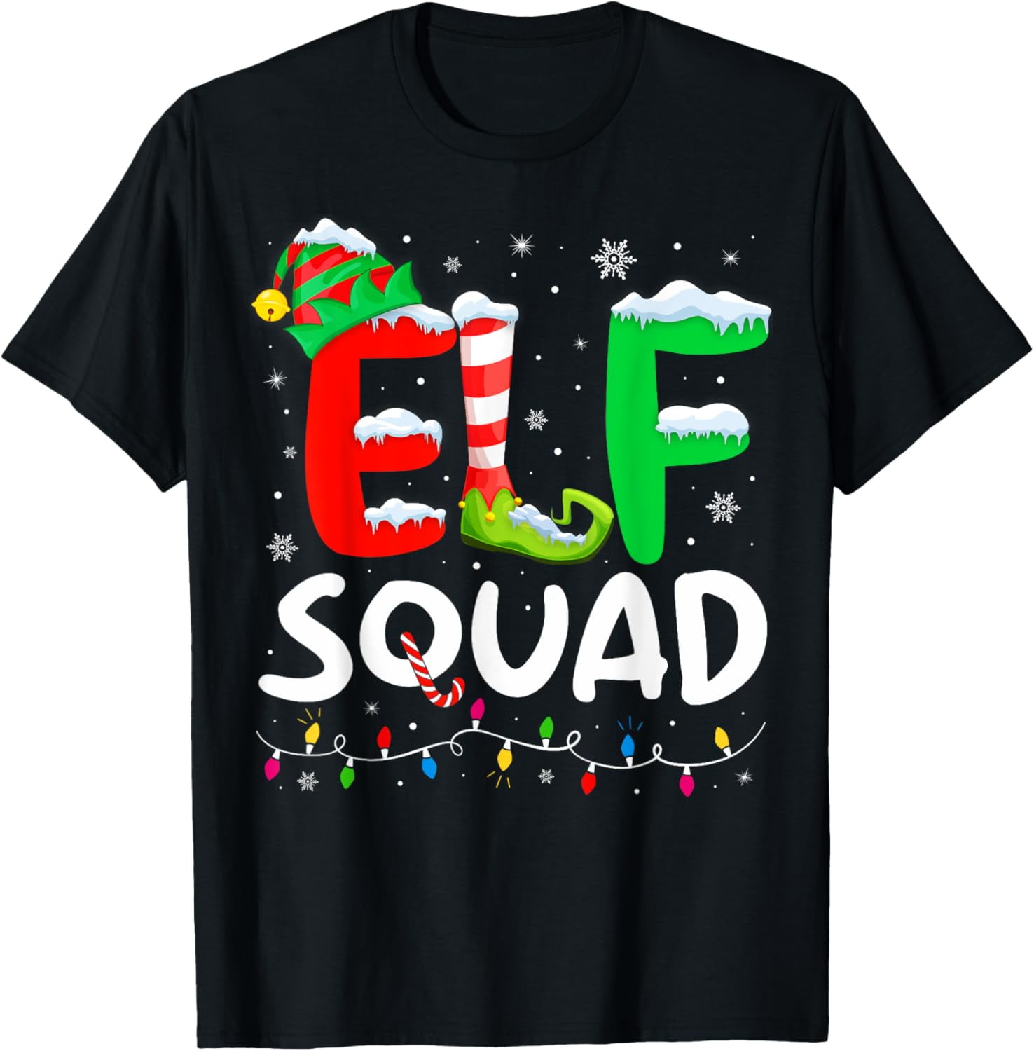 Elf Family Christmas Matching Pajamas Xmas Elf Squad T-Shirt - Walmart.com