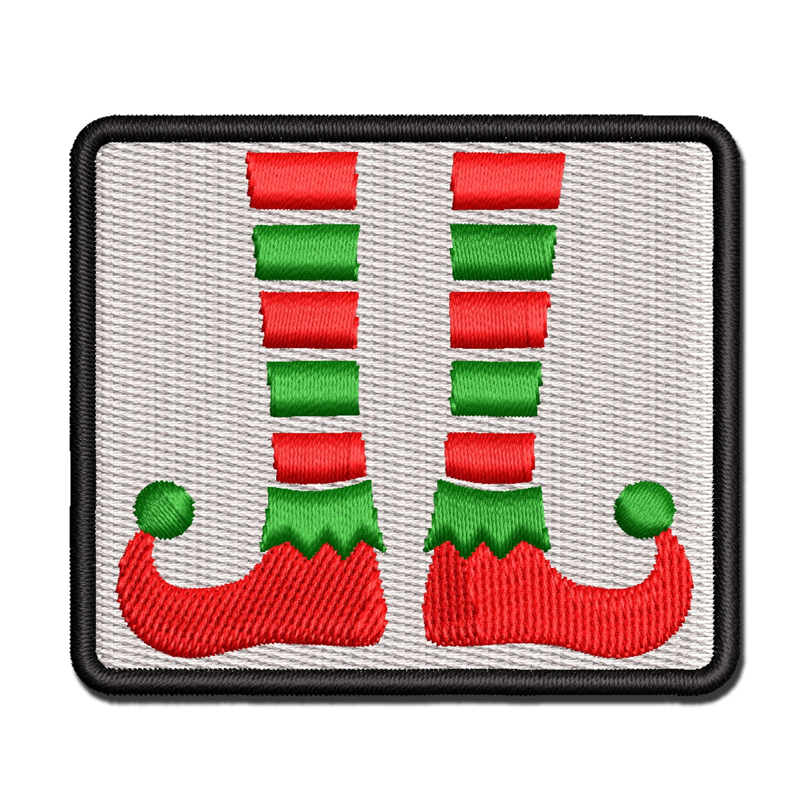 Elf Feet Christmas Applique Multi-Color Embroidered Hook & Loop Patch ...
