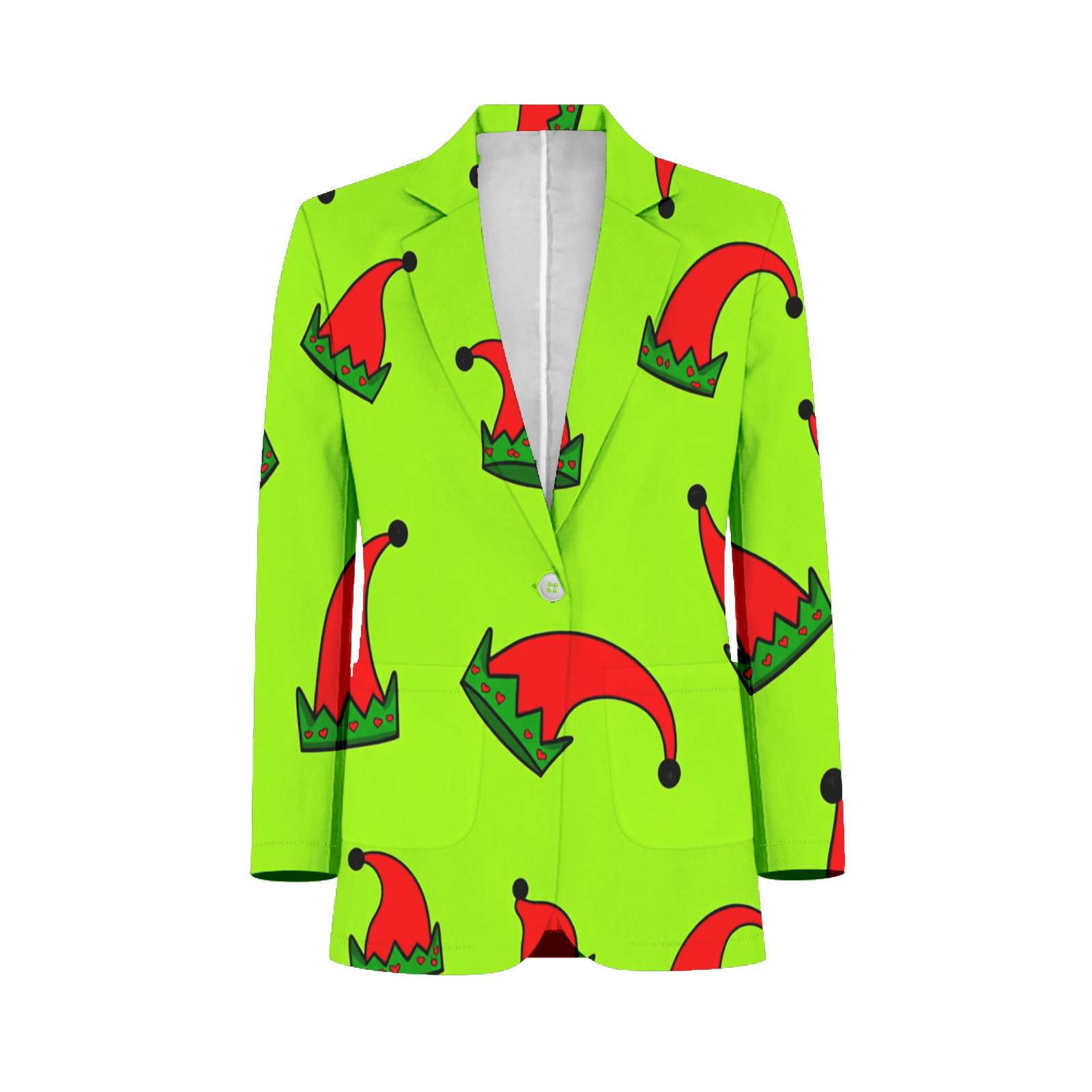 Elf Hats Green Background Pattern Customized Men's Suits full man Shawl ...