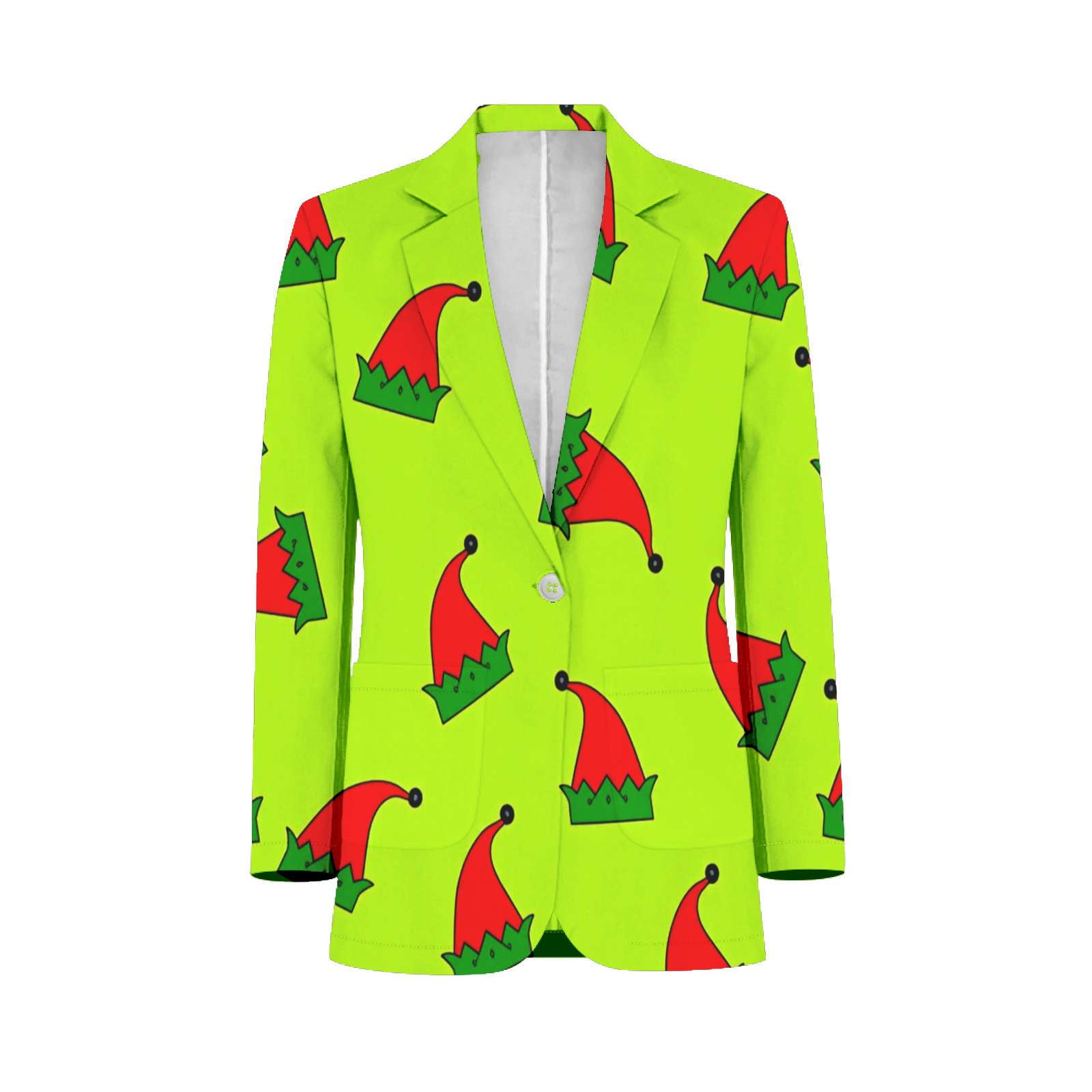 Elf Hats On Green Background Customized Men's Suits full man Shawl ...