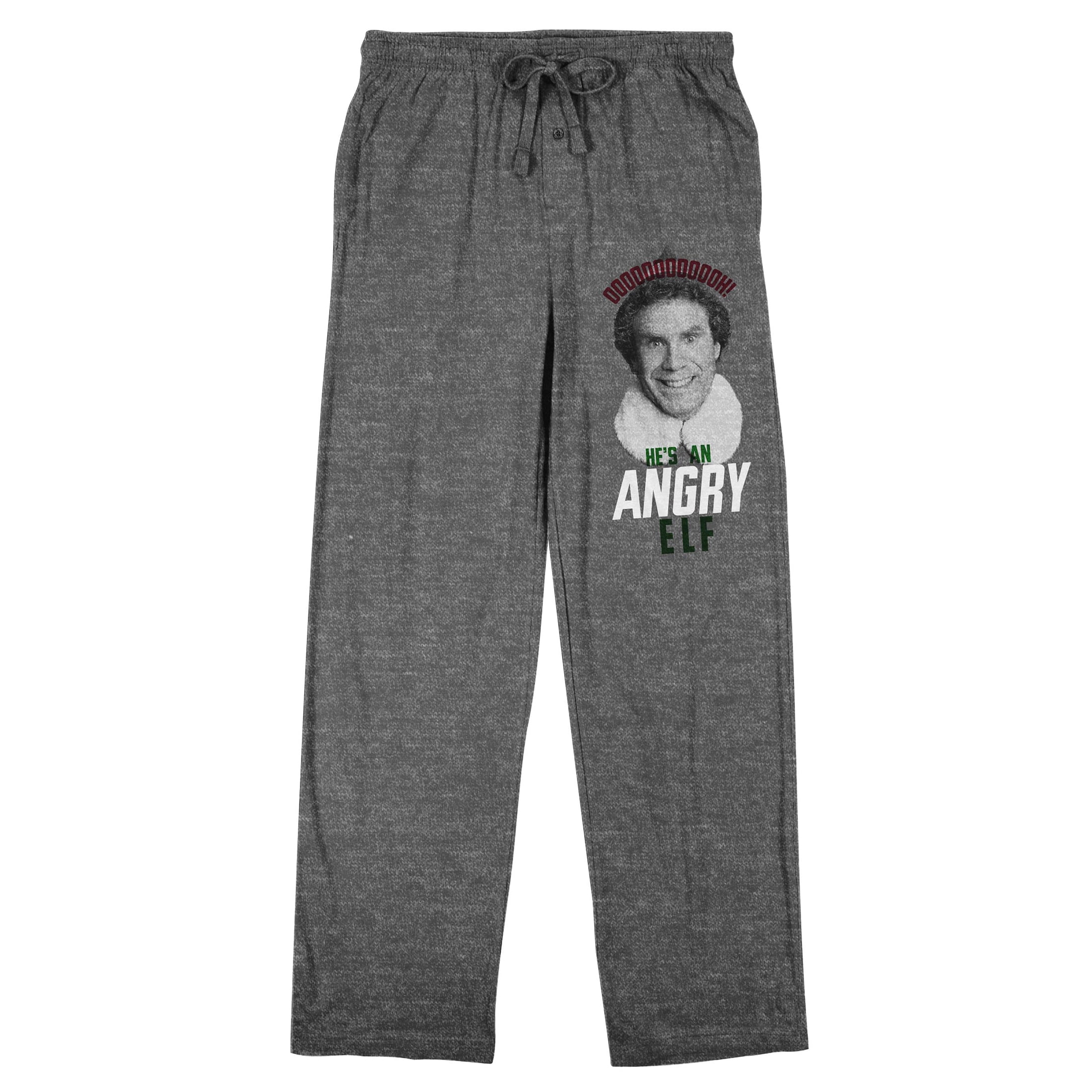 Elf He's An Angry Elf Men's Graphite Heather Sleep Pajama Pants-Large ...