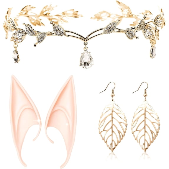 Elf Headpiece Elf Ears Elf Crown Tiara Fairy Headpieces Elf Head ...