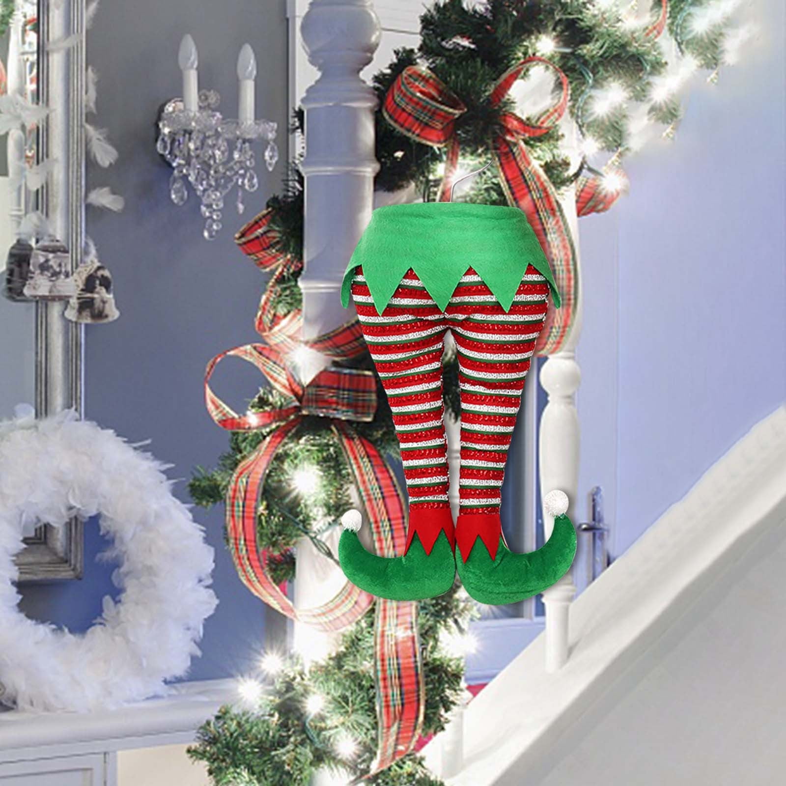 Elf Legs Christmas Tree Picks, 21" Large Elf Leg Decorations for Xmas ...