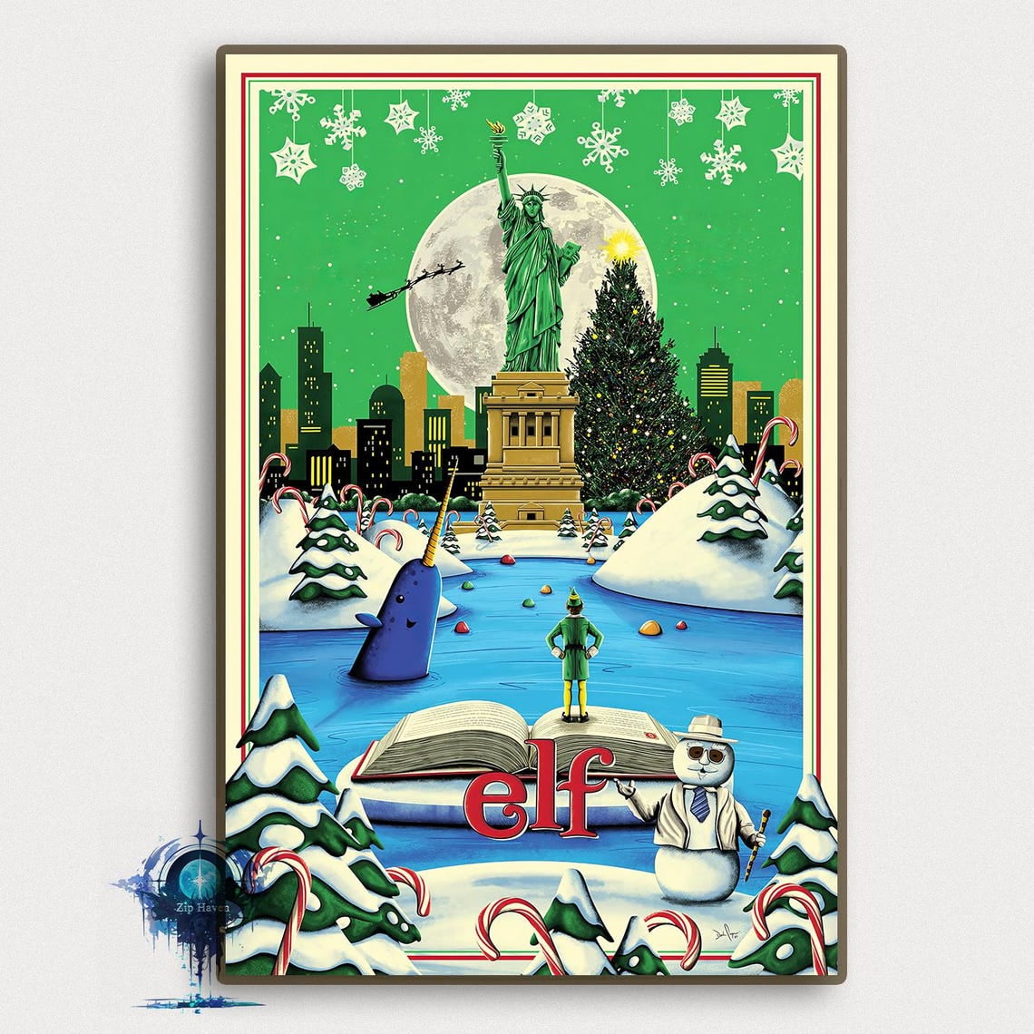 Elf Movie Poster: High Definition Canvas Art Print, Unframed Poster ...