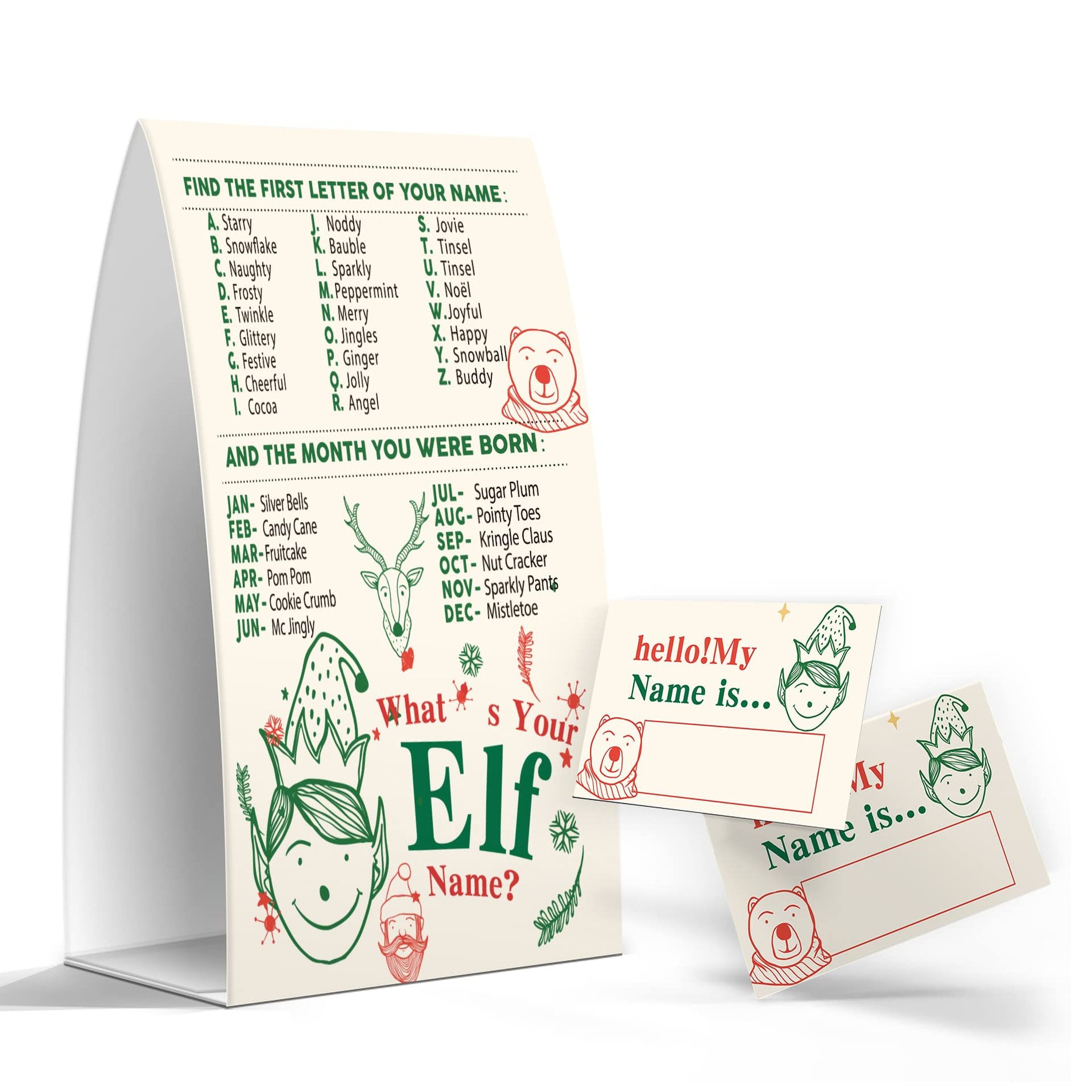Elf Name Generator Game for Kids, Fun Classroom Activity with 50 Name ...