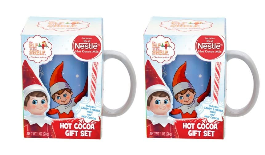 Elf On The Shelf Holiday Mug & Nestle Hot Cocoa Mix with Striped Candy ...