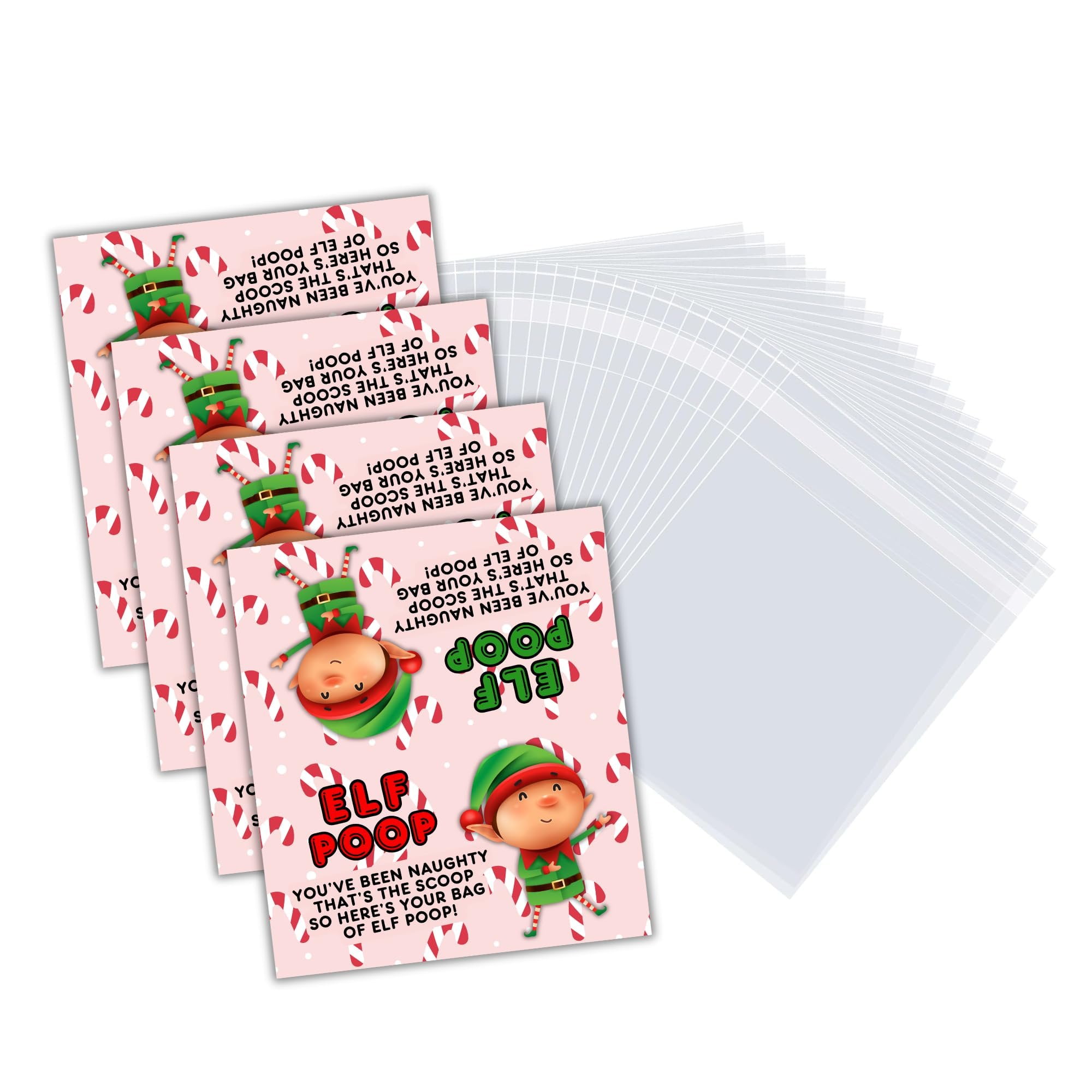 Elf Poop Christmas Chocolate Chips in a Bag Gag Gift 50 Tags & 50 Bags ...