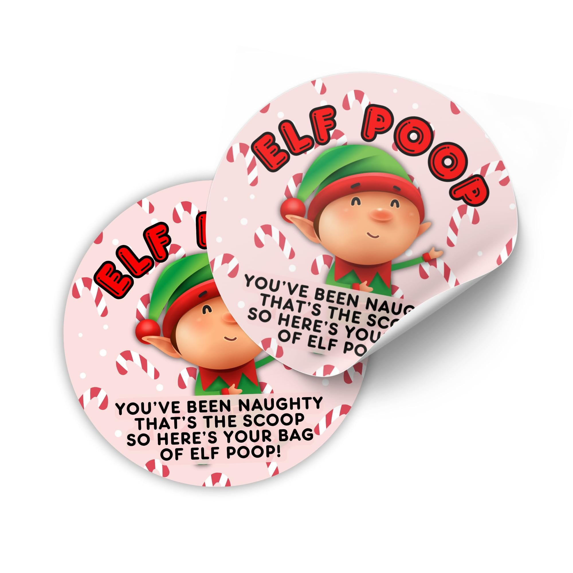 Elf Poop Christmas Chocolate Chips in a Bag Gag Gift Sticker Labels 40 ...