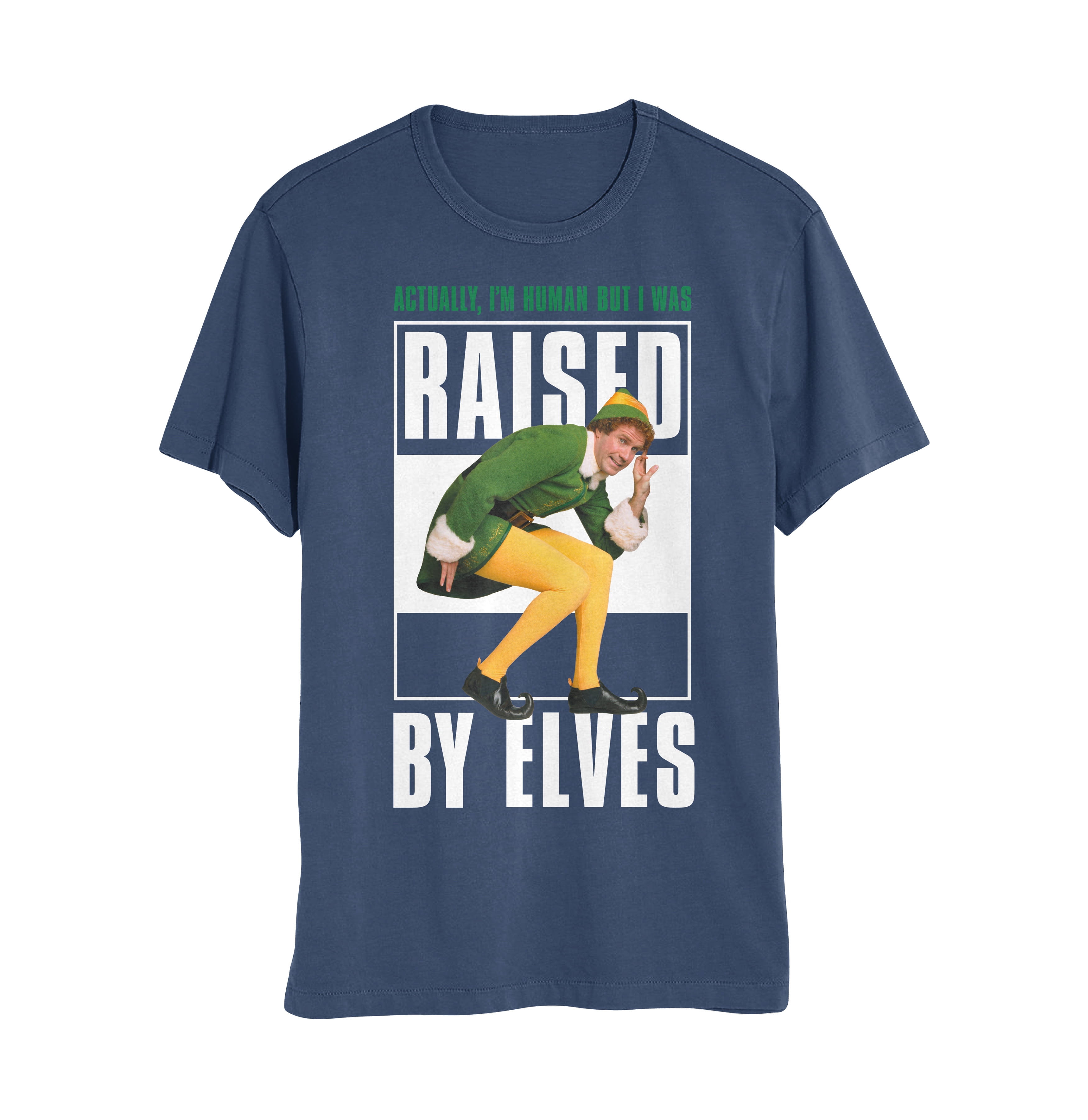 Elf Raised By Elves Mens and Womens Short Sleeve T-Shirt (Navy, S-XXL ...