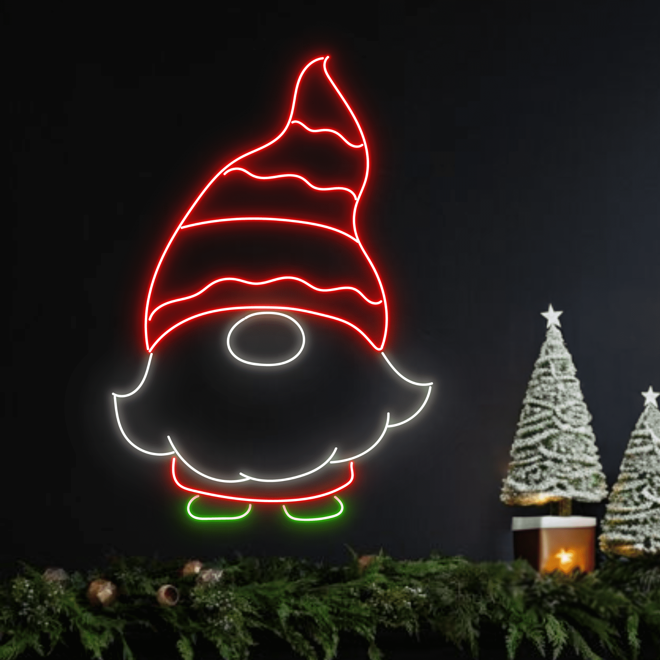 Elf Santa Neon Sign, Christmas Long-lasting Light Deco - Walmart.com