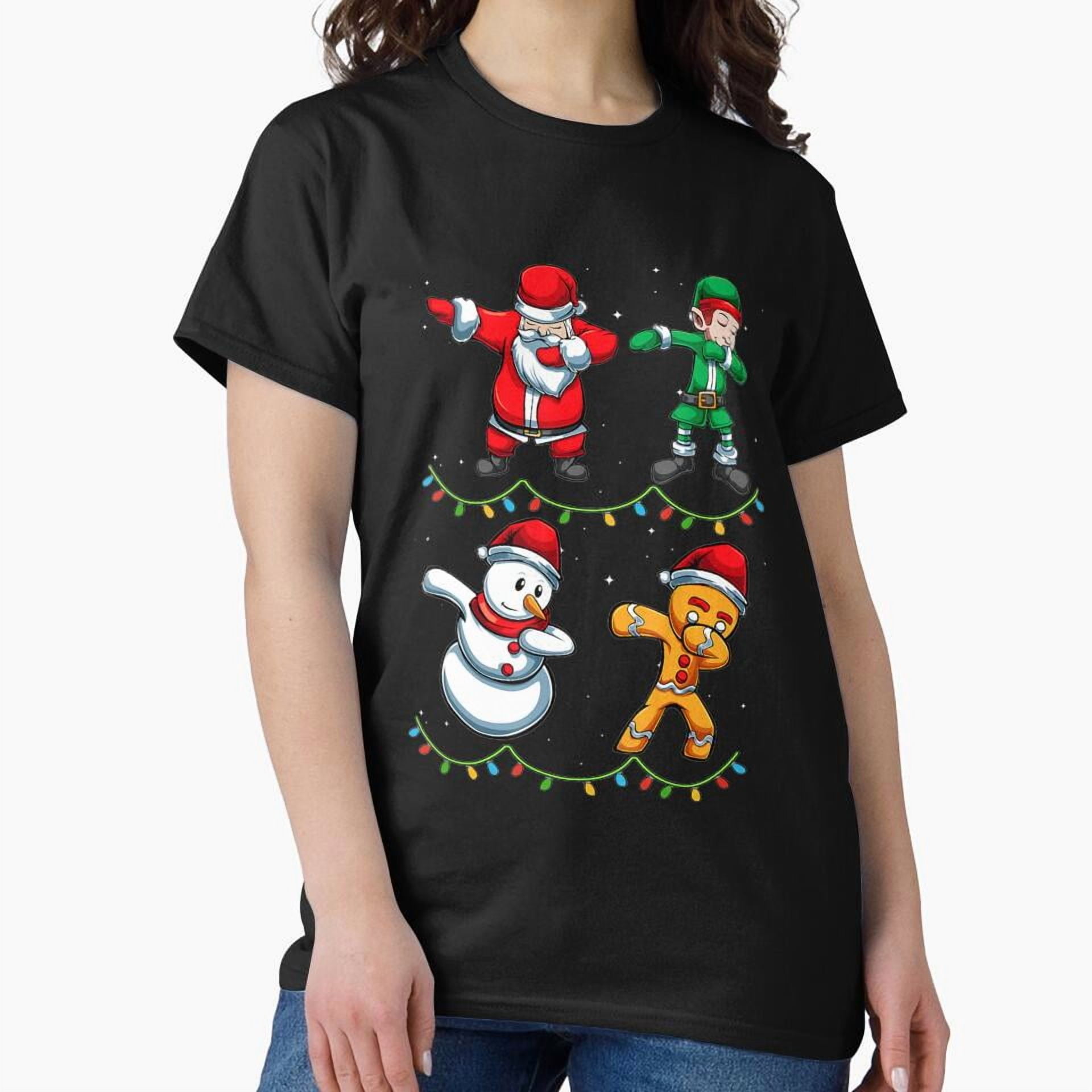 Elf Snowman Holiday Giver Gingerbread Dab Festive Xmas Joy Unisex T ...