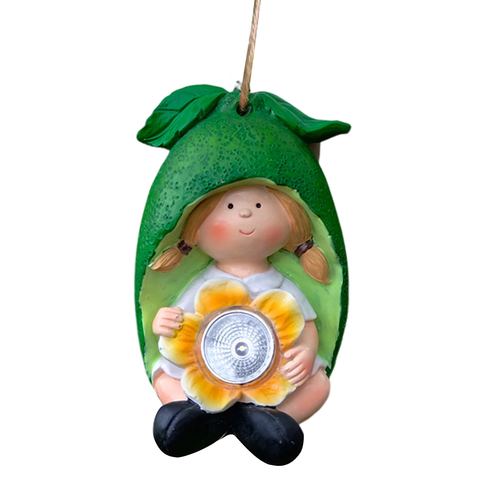 Elf Solar Pendant Resin Fruit Elf Figurine Decor with Hanging Hole ...