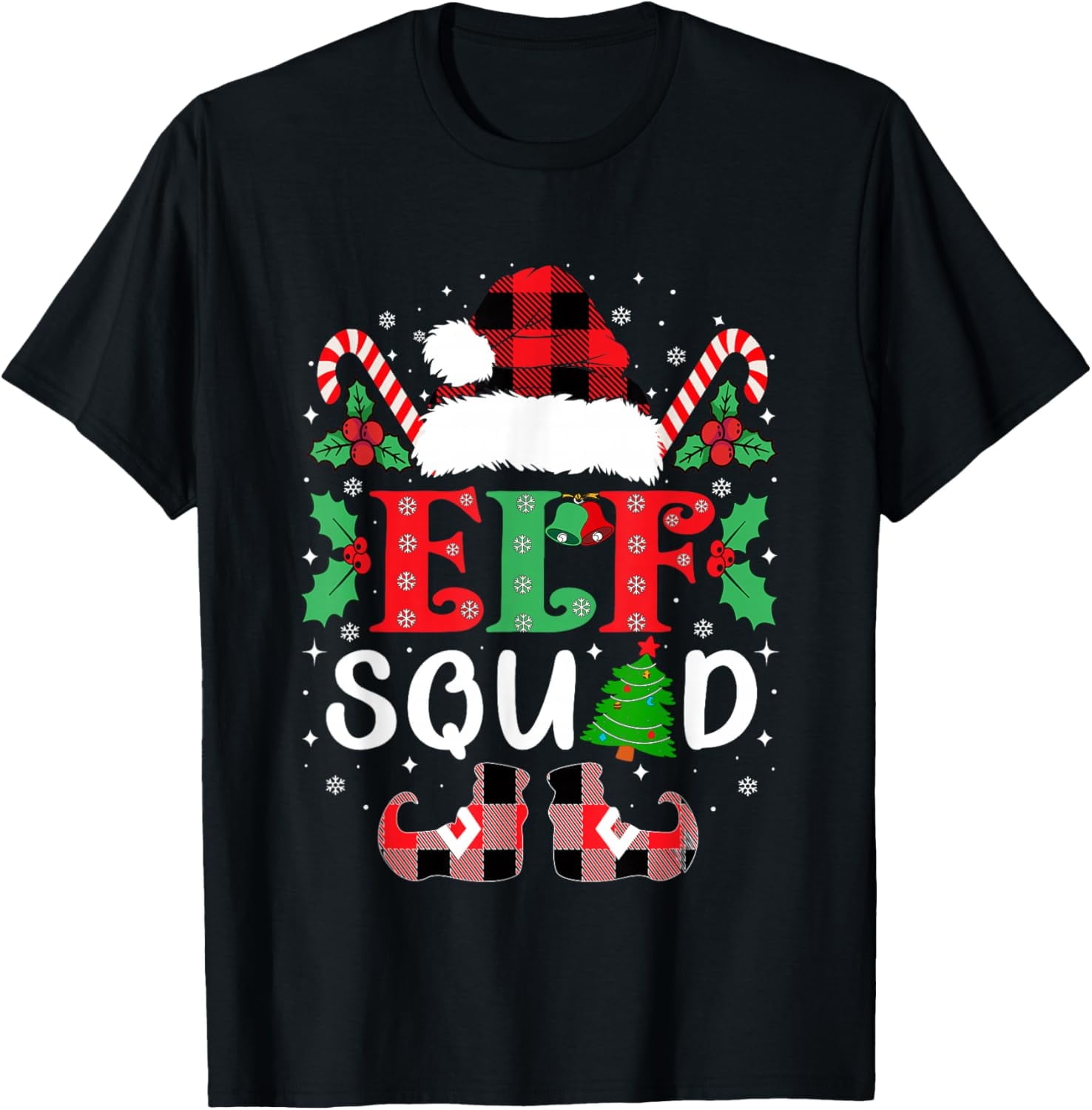 Elf Squad Family Matching Group Funny Christmas Elves T-Shirt - Walmart.com