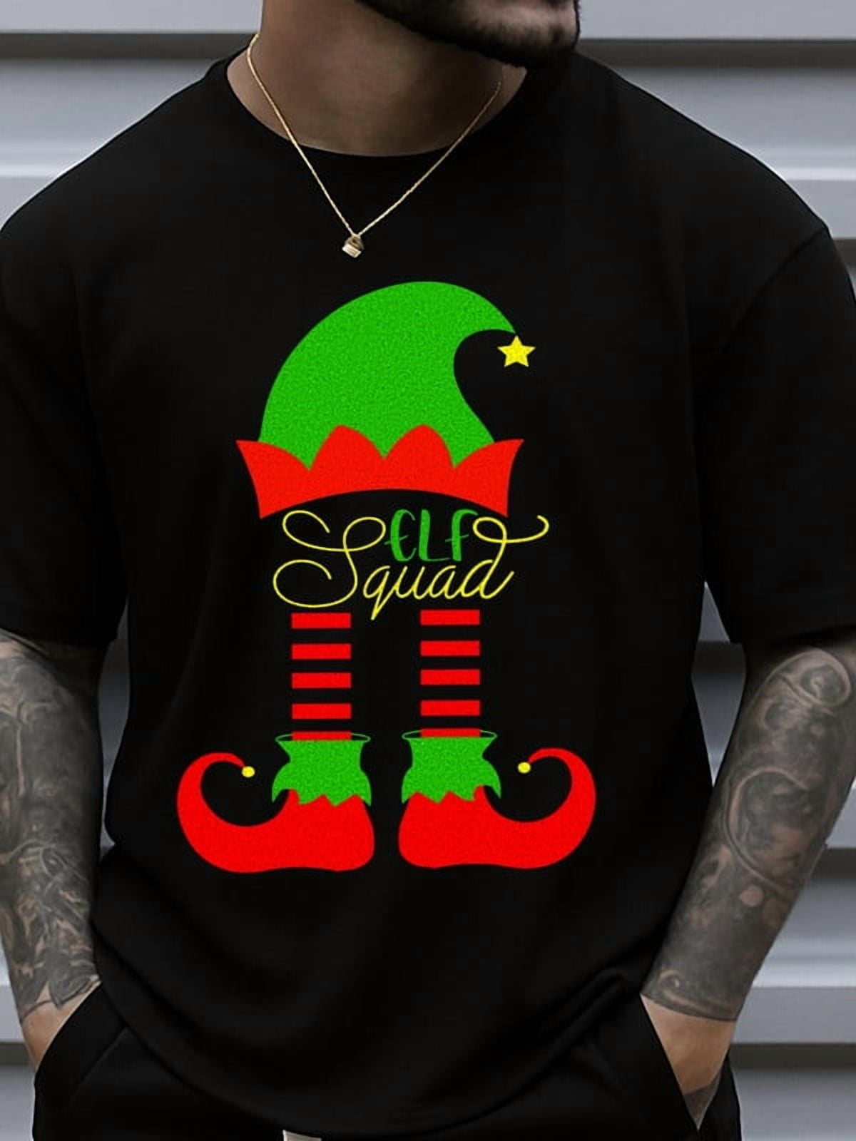 Elf Squad Squad Christmas t-shirt cotton tshirts mens 180G 100% Cotton ...