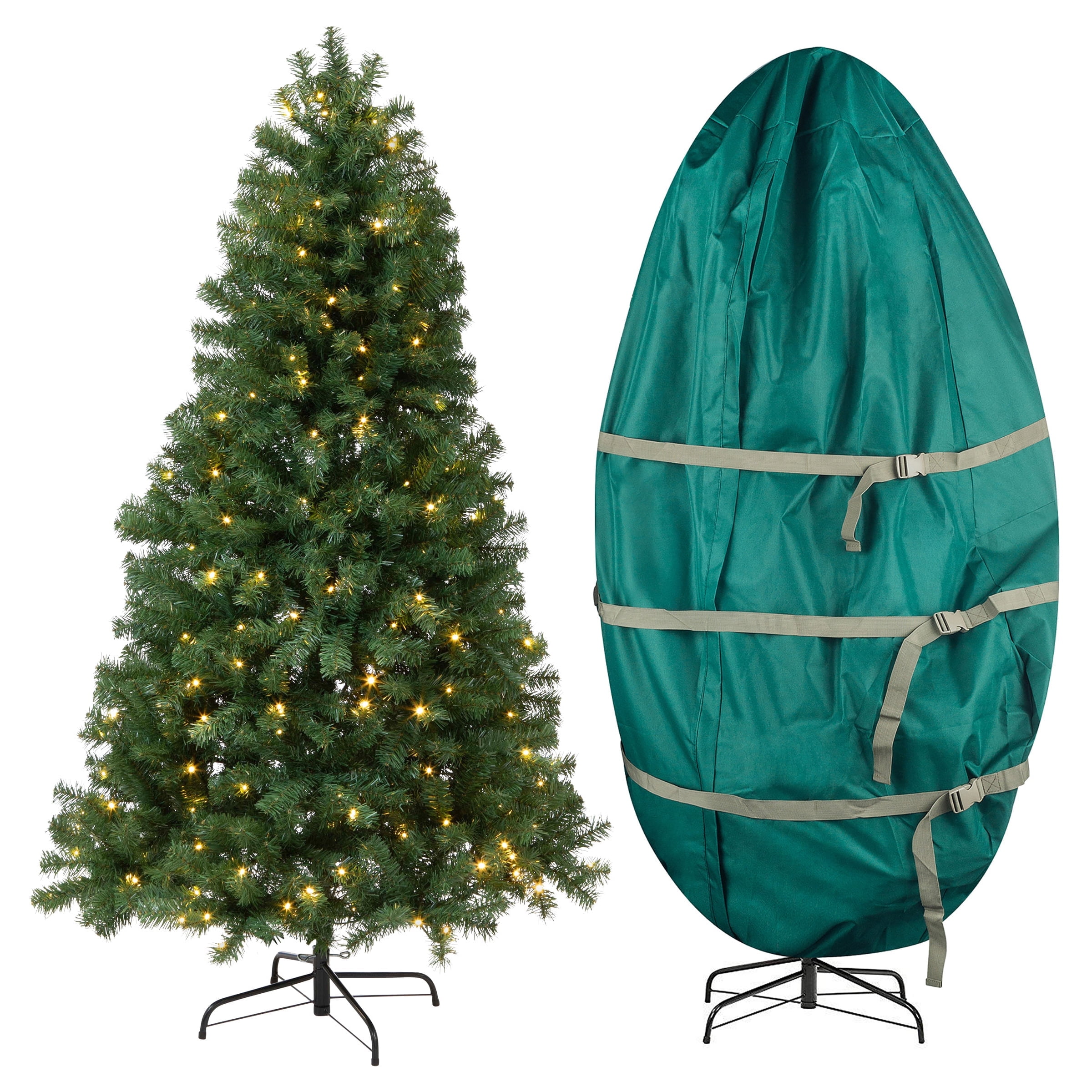 Elf Stor 6ft Prelit Christmas Tree with Upright Storage Bag and Stand ...