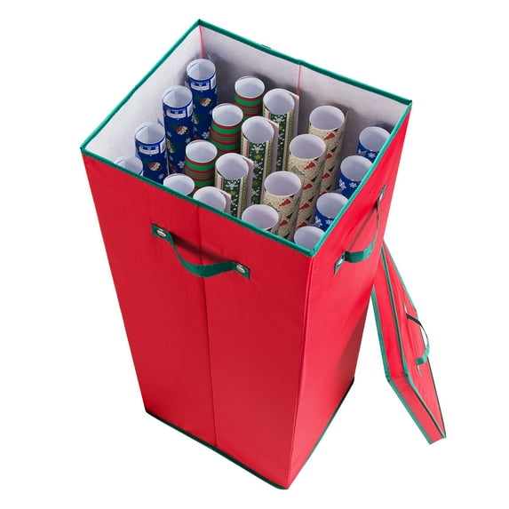 Elf Stor Premium Christmas 30 Inch Wrapping Paper Storage Box with Lid ...