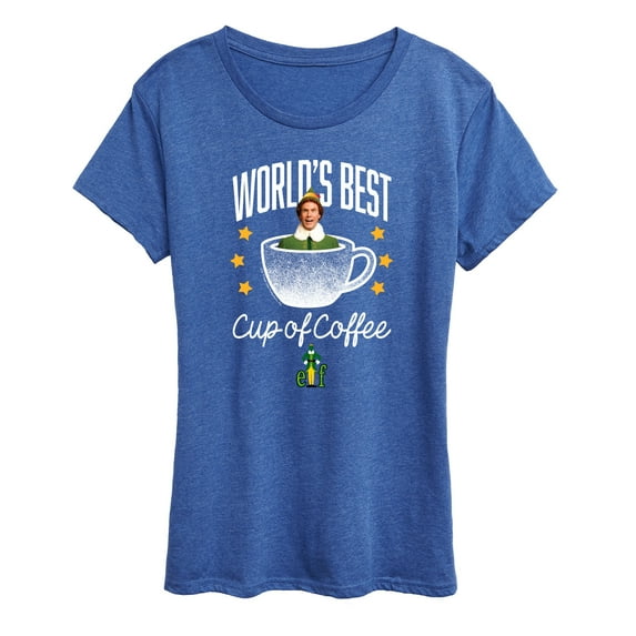 Elf - Worlds Best Cup Of Coffee - Women's Short Sleeve Graphic T-Shirt ...