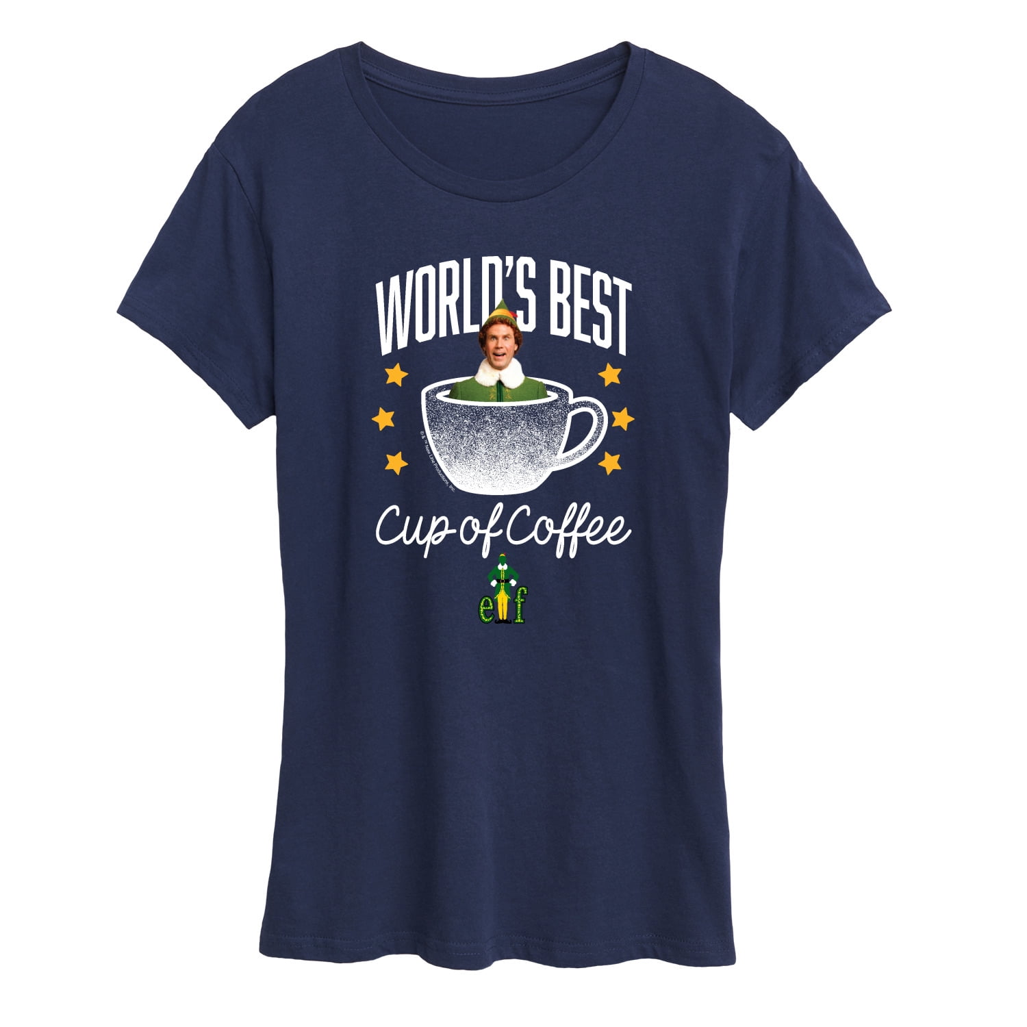 Elf - Worlds Best Cup Of Coffee - Women's Short Sleeve Graphic T-Shirt ...