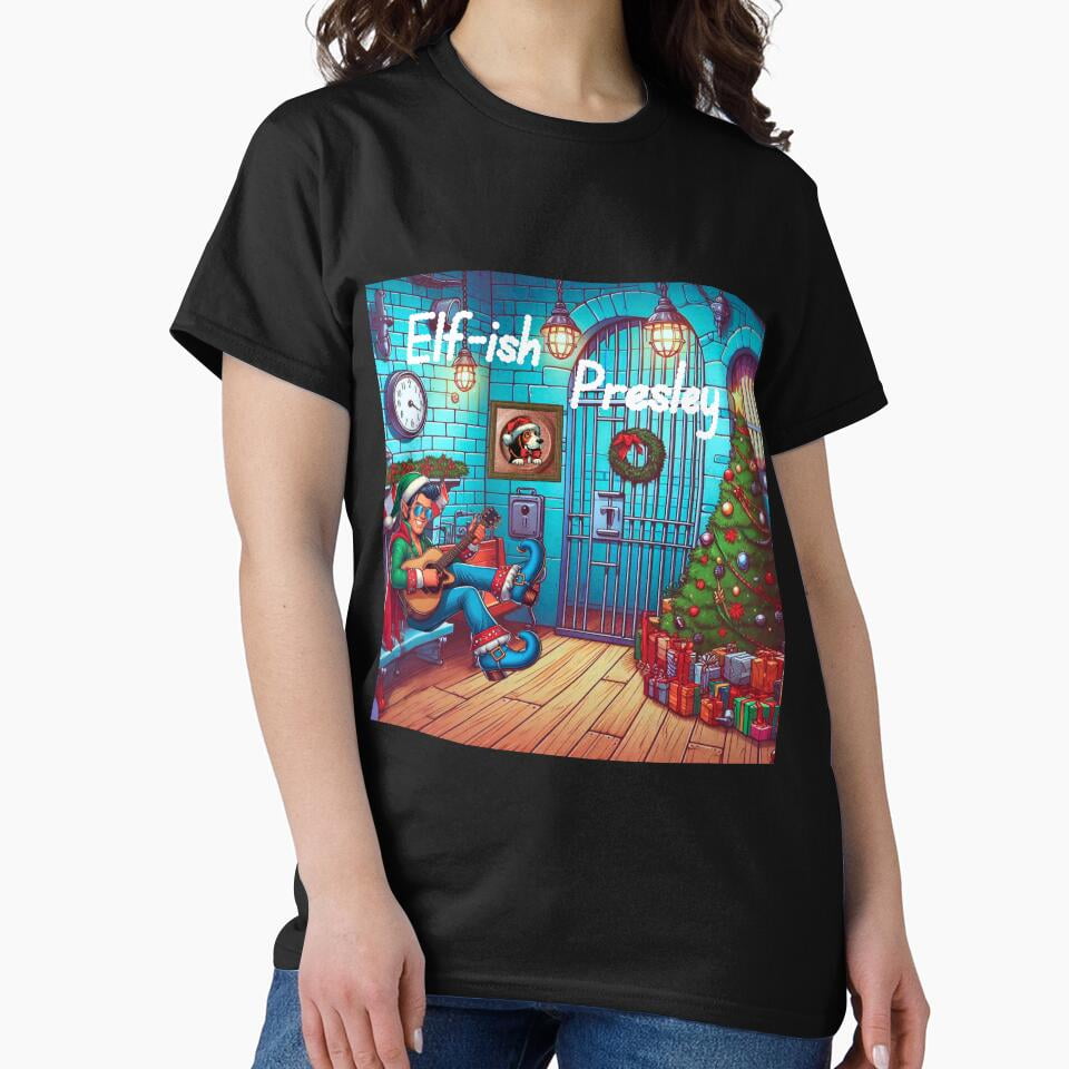 Elf-ish Presley Retro Christmas Meme Funny Holiday Tribute Unisex T ...