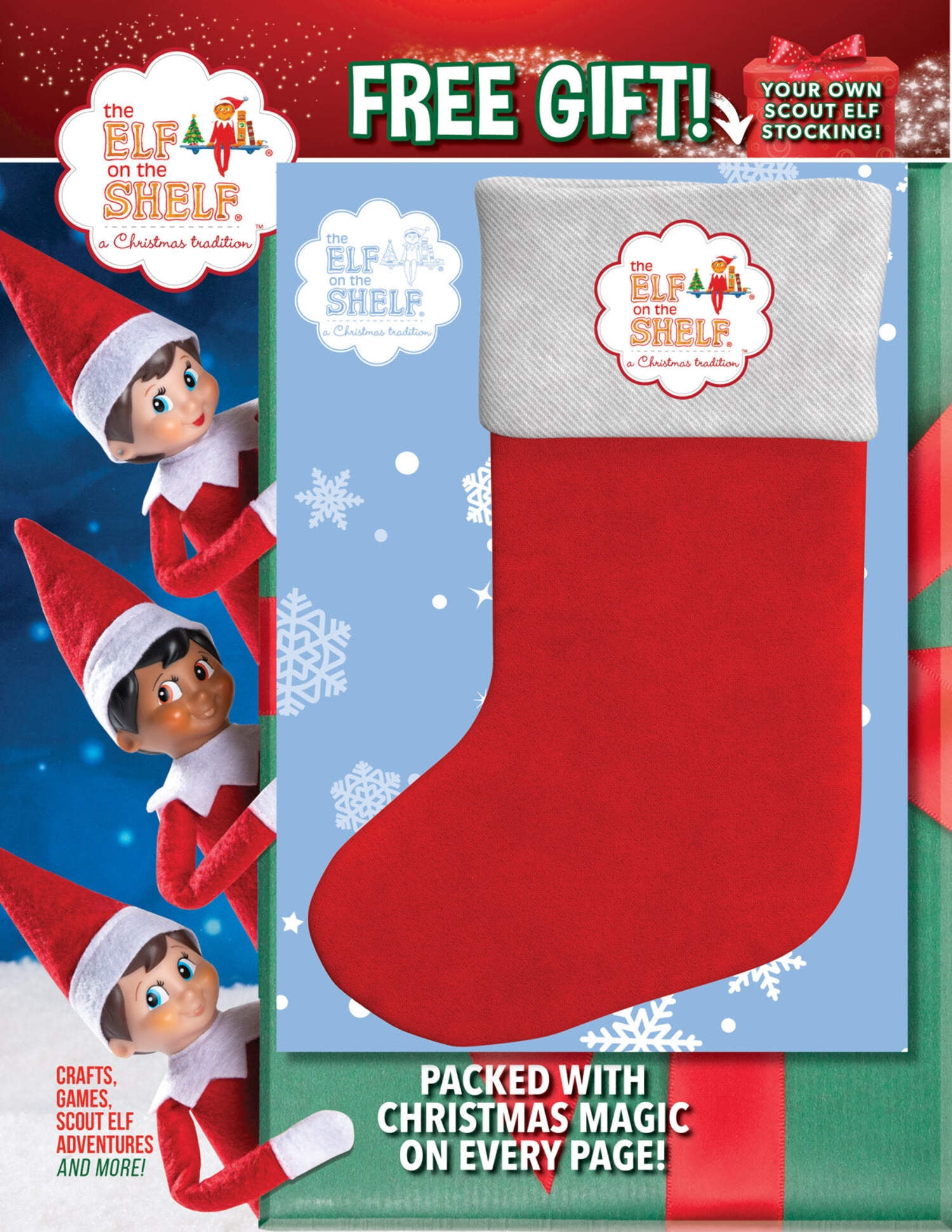 Elf on the Shelf - Games and Stories: Scout Elf Stocking Gift - Walmart.com