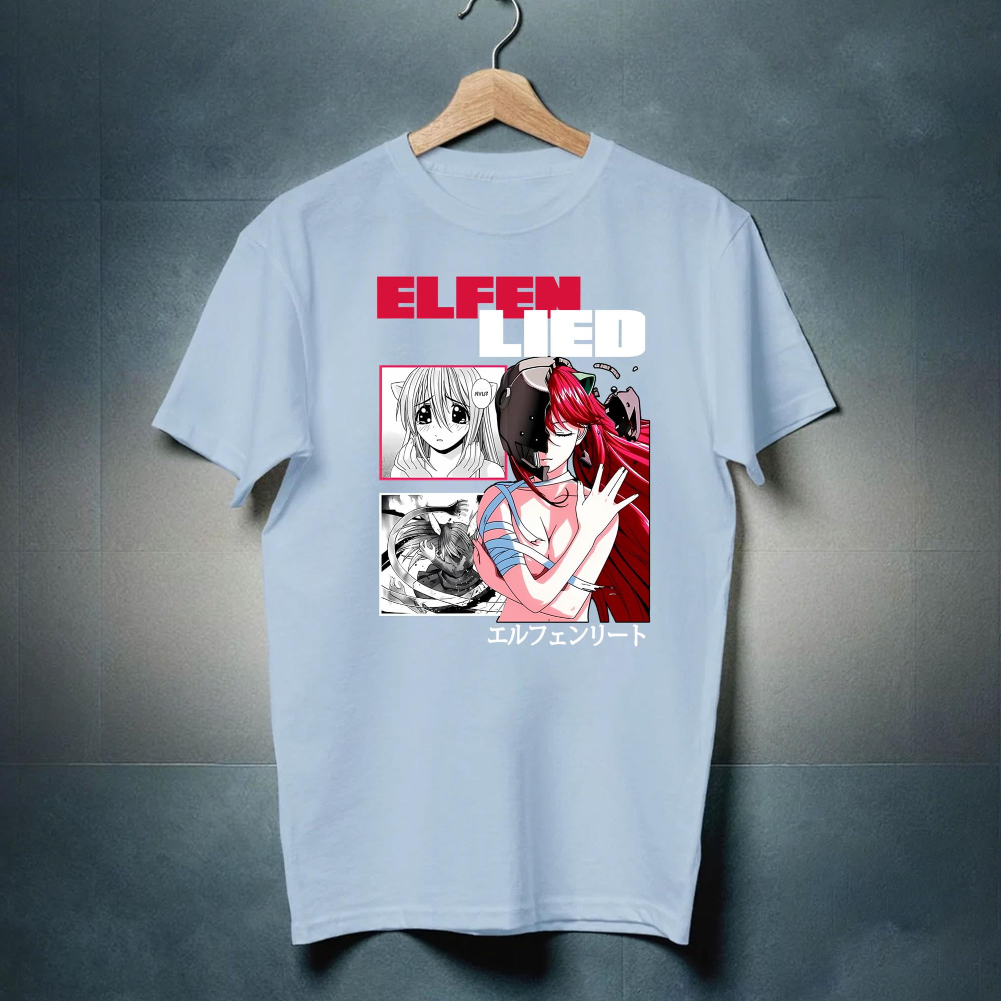 Elfen Lied T-shirt Lucy Nyu Kaede Anime Girl Manga T-shirt Graphic Tee ...