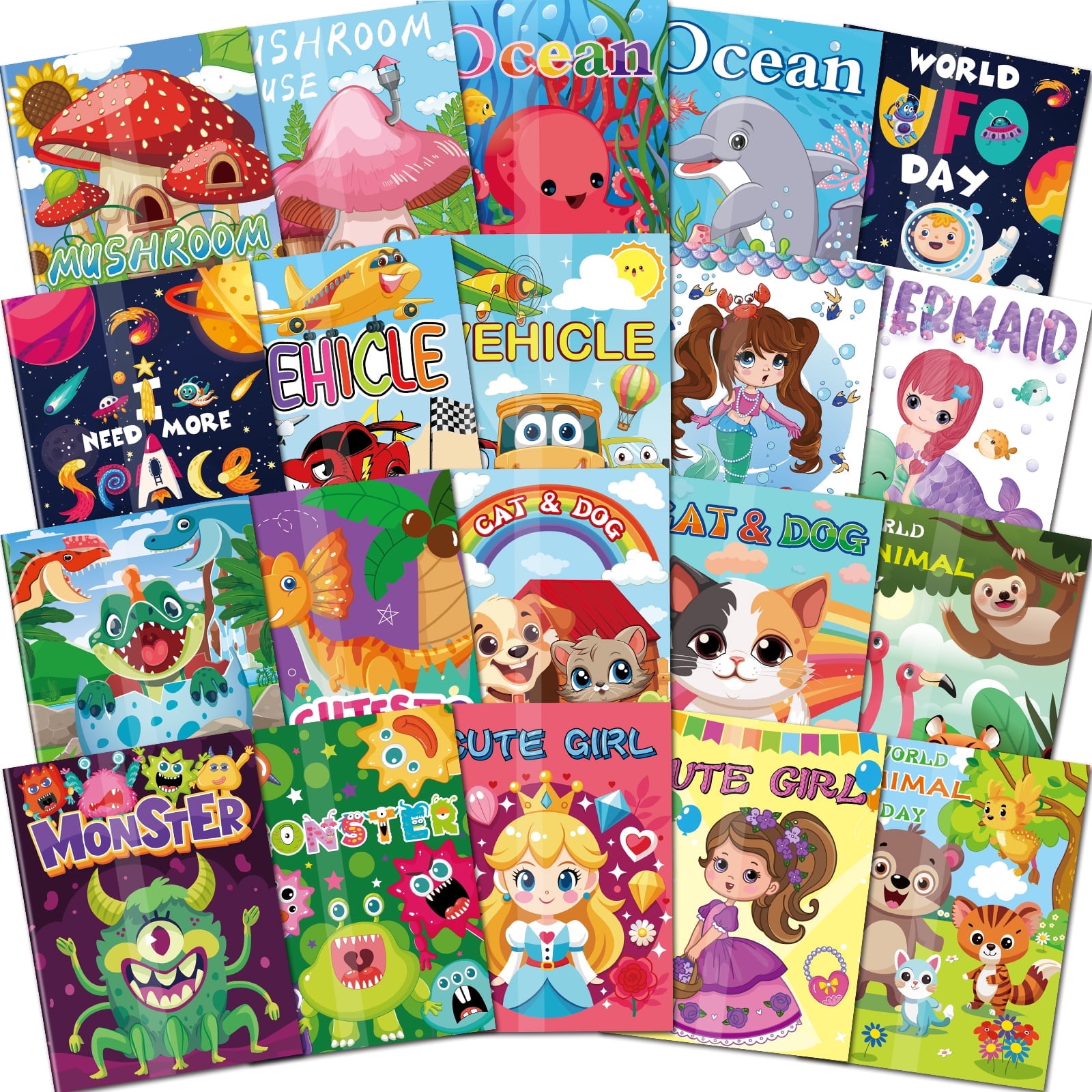 Elfew Small Coloring Books for Kids 20 Pack with 320 Pages, Ages 4-8 ...