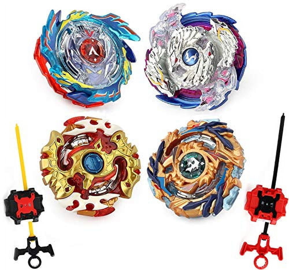 Elfnico Bey Battle Gyro Burst Evolution Toy Set Gift with 4 Spinning Tops Two Launchers C29 ...