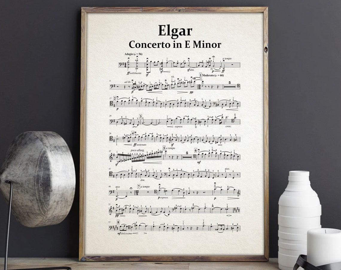 Elgar Concerto In E Minor Elgar Sheet Music Elgar Posters Elgar Music ...