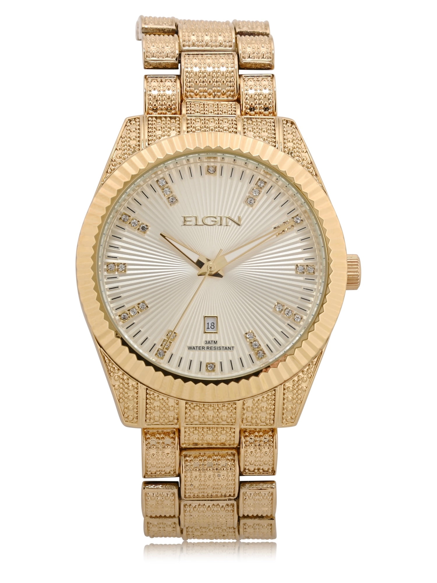Free Shipping! Elgin Adult Male Analog Watch in Gold with Sunray Dial ...