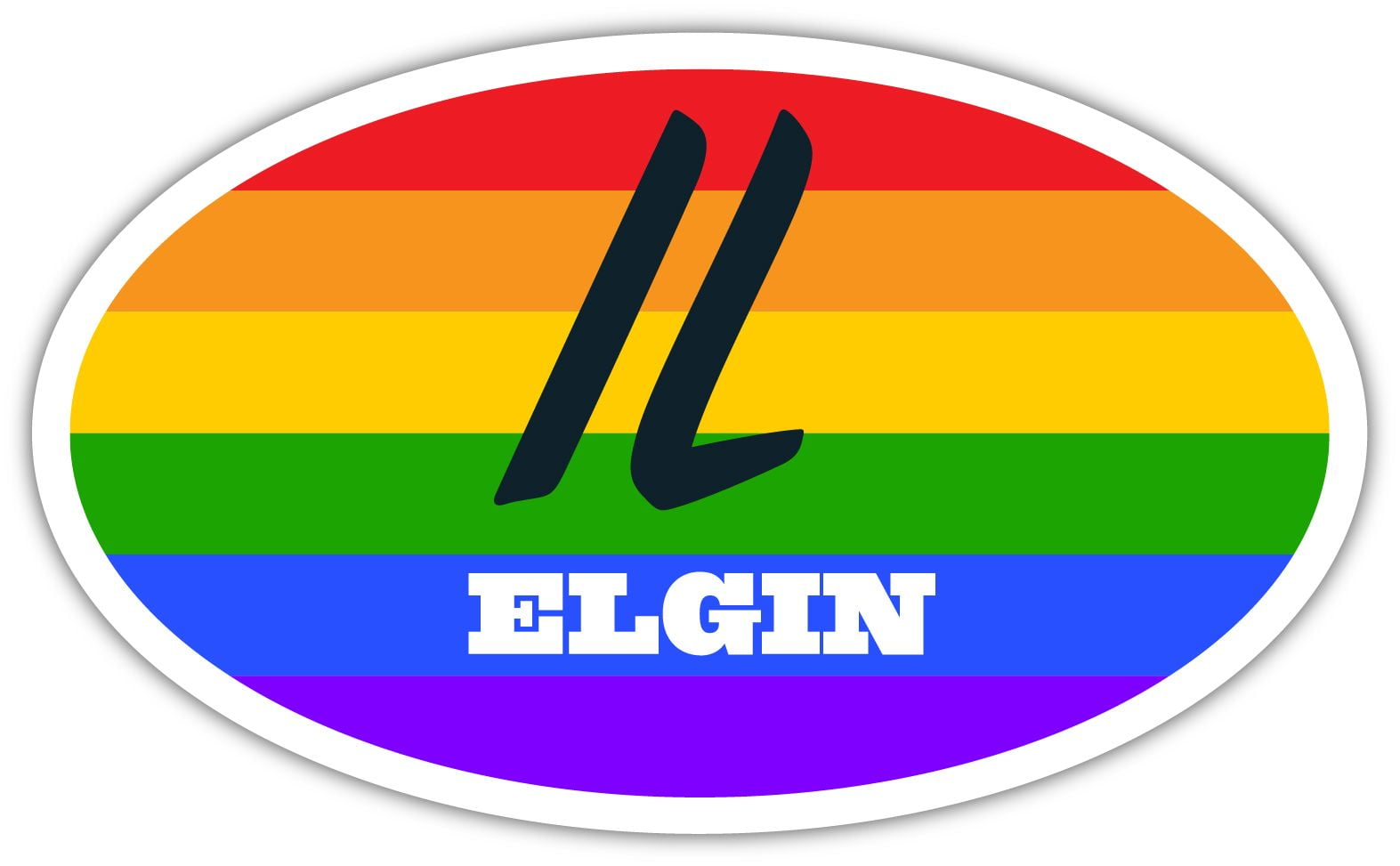 Elgin IL Illinois Kane County Rainbow Pride Flag 6 Stripes Pride Flag ...