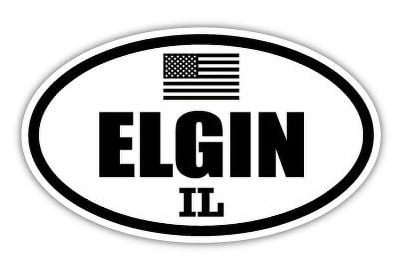 Elgin IL Illinois Kane County Stealthy Subdued Old Glory US Flag Oval ...