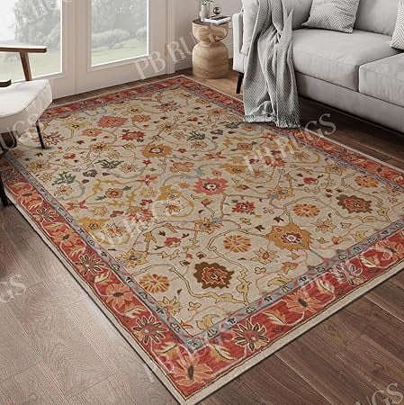 Elham a 9' X 12'Area Rug Handcrafted Motif Floral Design Oriental ...