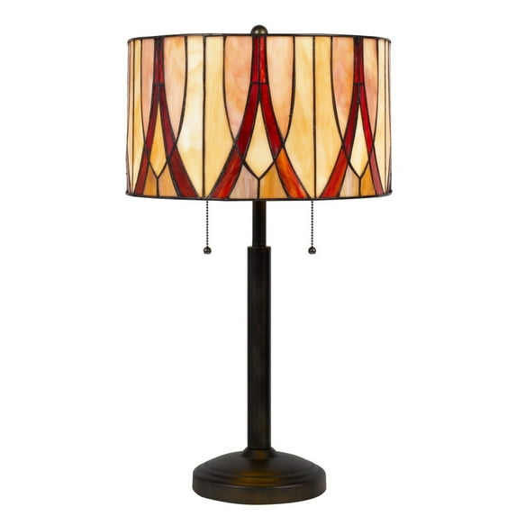 Eli 24 Inch Tiffany Style Table Lamp, Glass Shade, Antique Bronze ...
