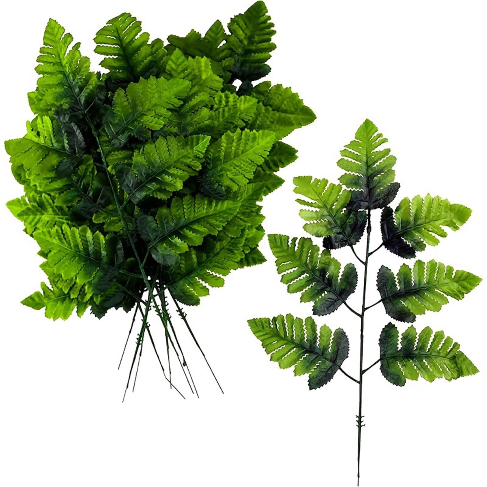 Elainilye Artificial Fern Stems, 10 Pack Persian Leaf Greenery, 7 Prong ...