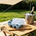 Eliaeconx Foldable Silicone Ice Tray, with Lid and 9 Cube Lattice ...