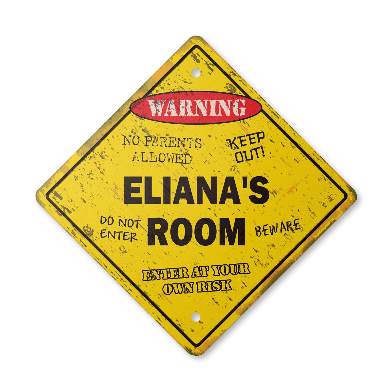 Eliana's Room Sign Vintage Crossing Zone Xing | Indoor/Outdoor Plastic ...