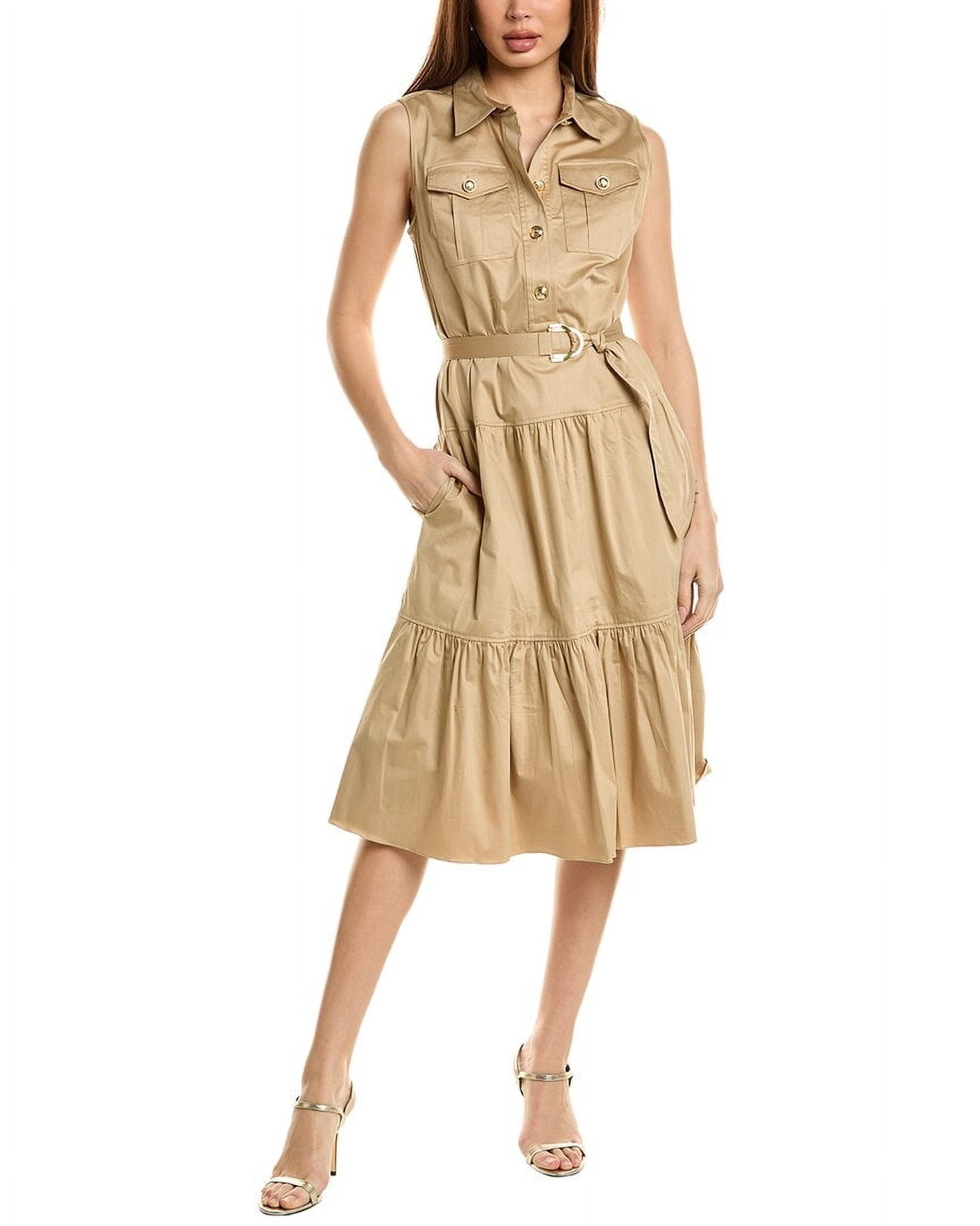 Elie Tahari womens Ellie Tahari Tiered Midi Dress, 0, Beige - Walmart.com