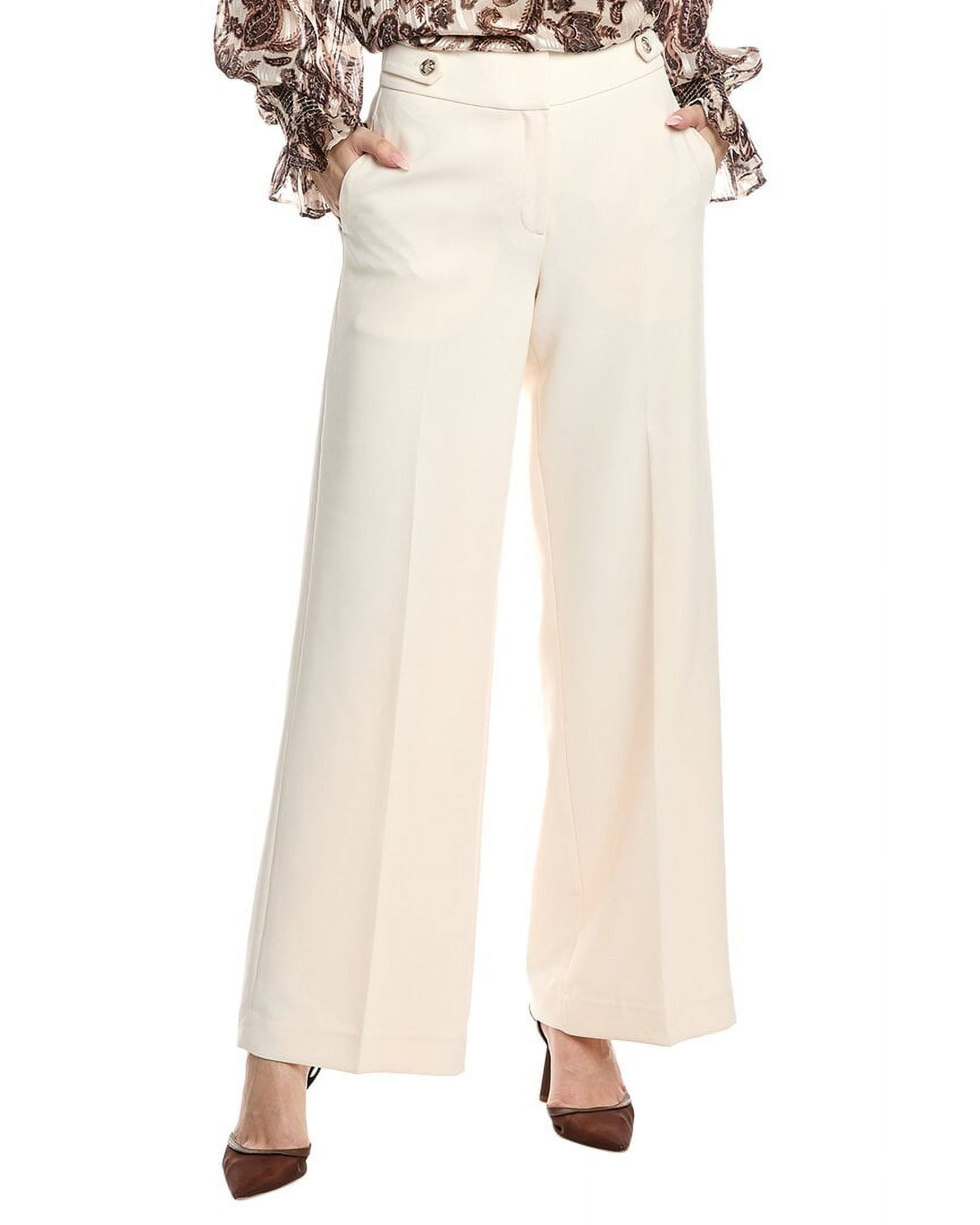 Elie Tahari womens The Angelica Wide Leg Trouser, 4, White - Walmart.com