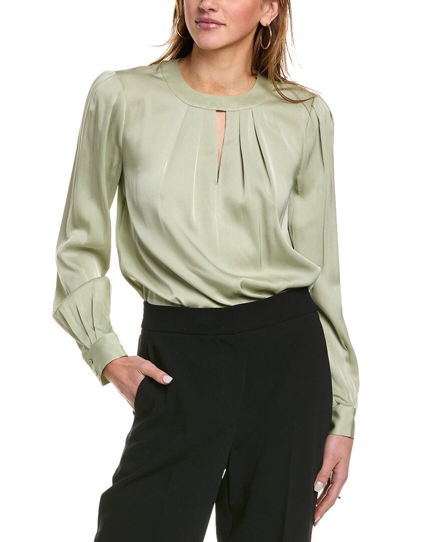 Elie Tahari womens The Bethany Silk-Blend Blouse, s, Green - Walmart.com