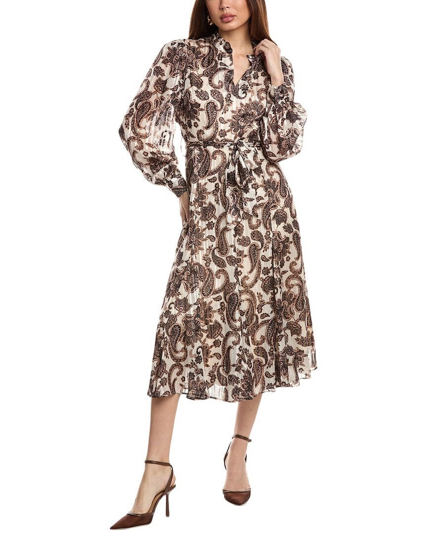 Elie Tahari womens The Janice Midi Dress, 12, Brown - Walmart.com